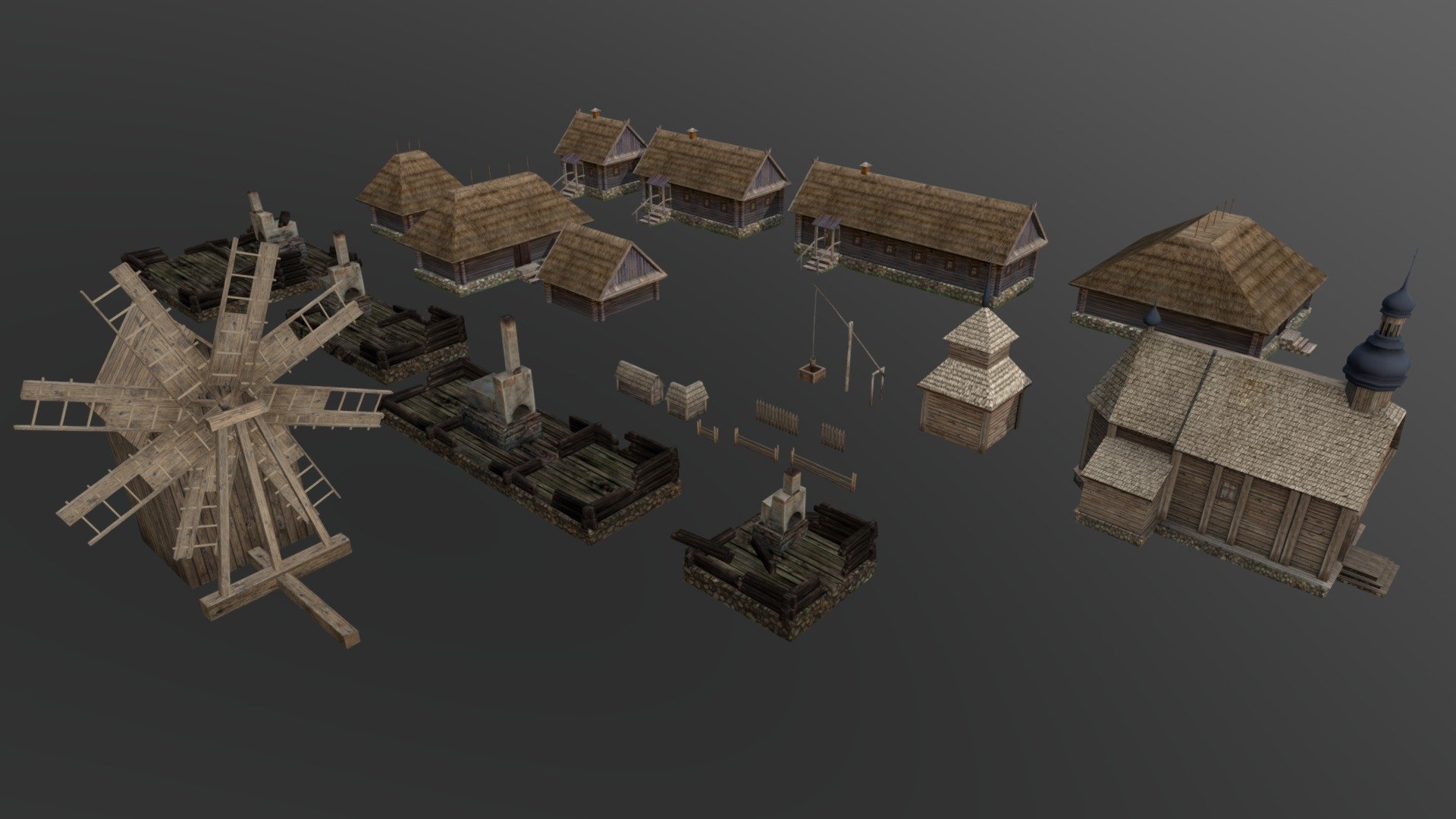 Belarusian village - Download Free 3D model by Nikita Vitik (@vitik ...