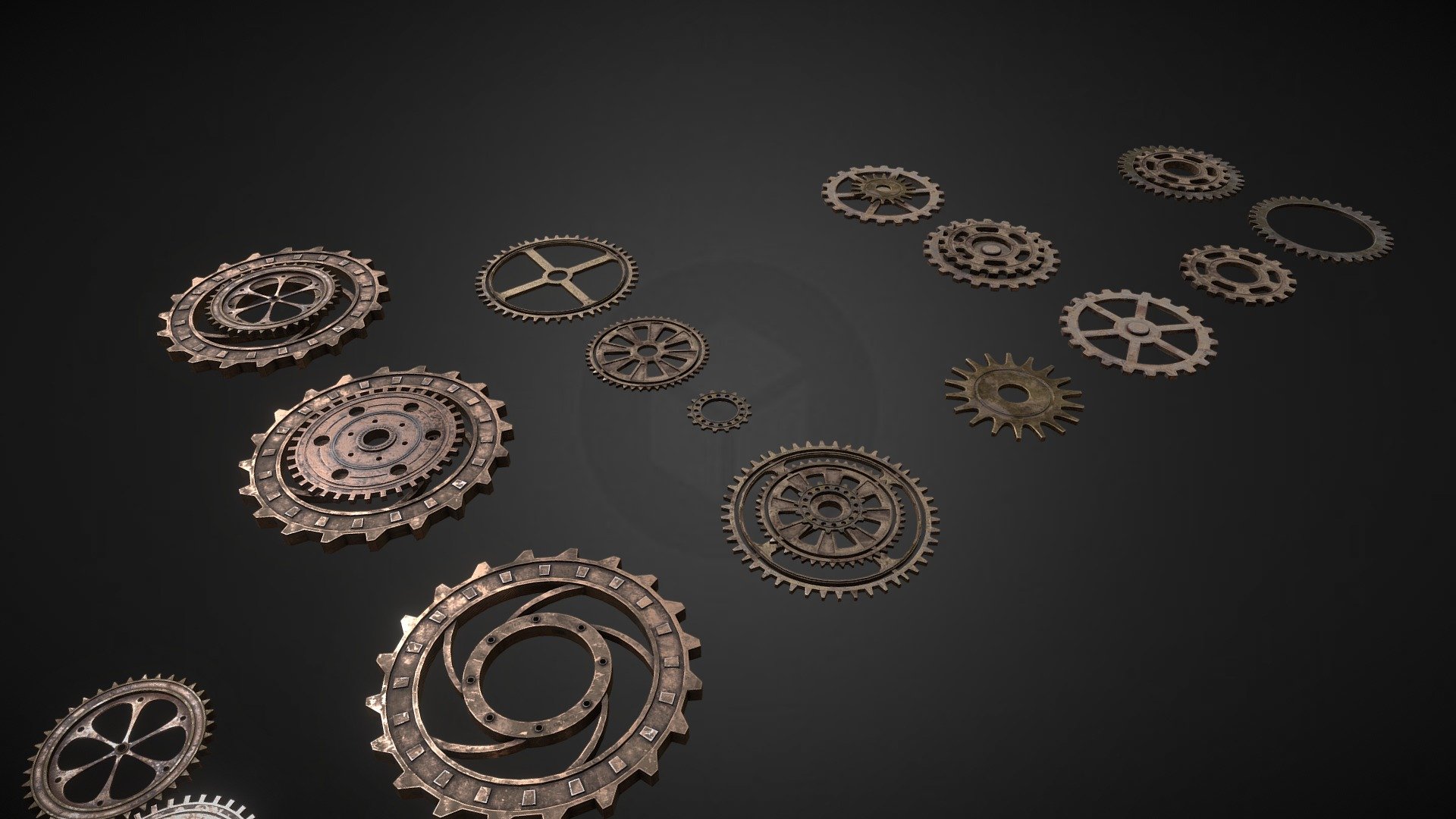 Rusty Gears Set! - 3D model by SharpWind [f44c894] - Sketchfab