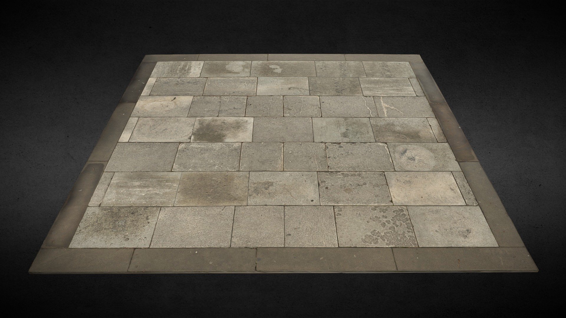 Flagstone Material Floor 5.5m x 4.8m Free - Download Free 3D model by ...