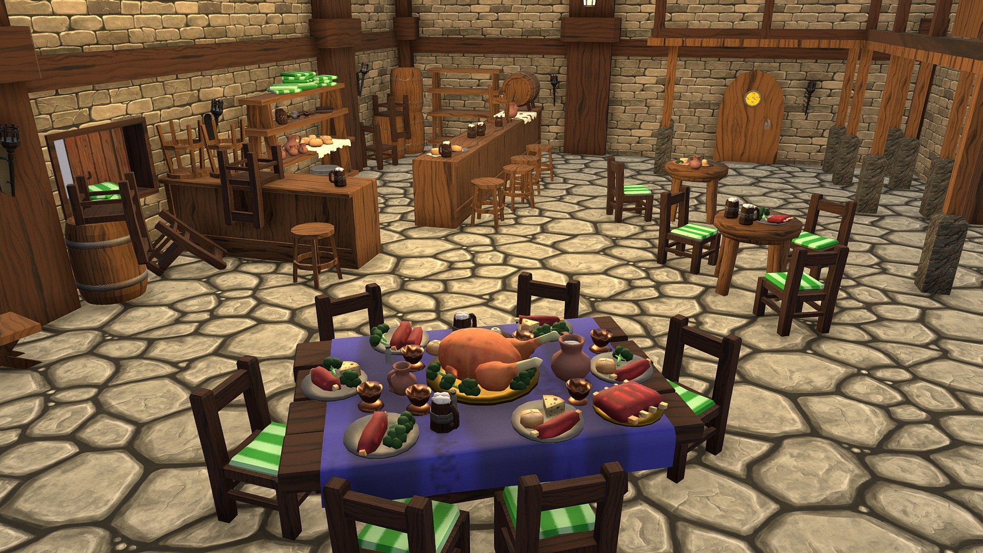 Low Poly Medieval Tavern - 3D model by Alessandro.Diamanti (@diamanti ...