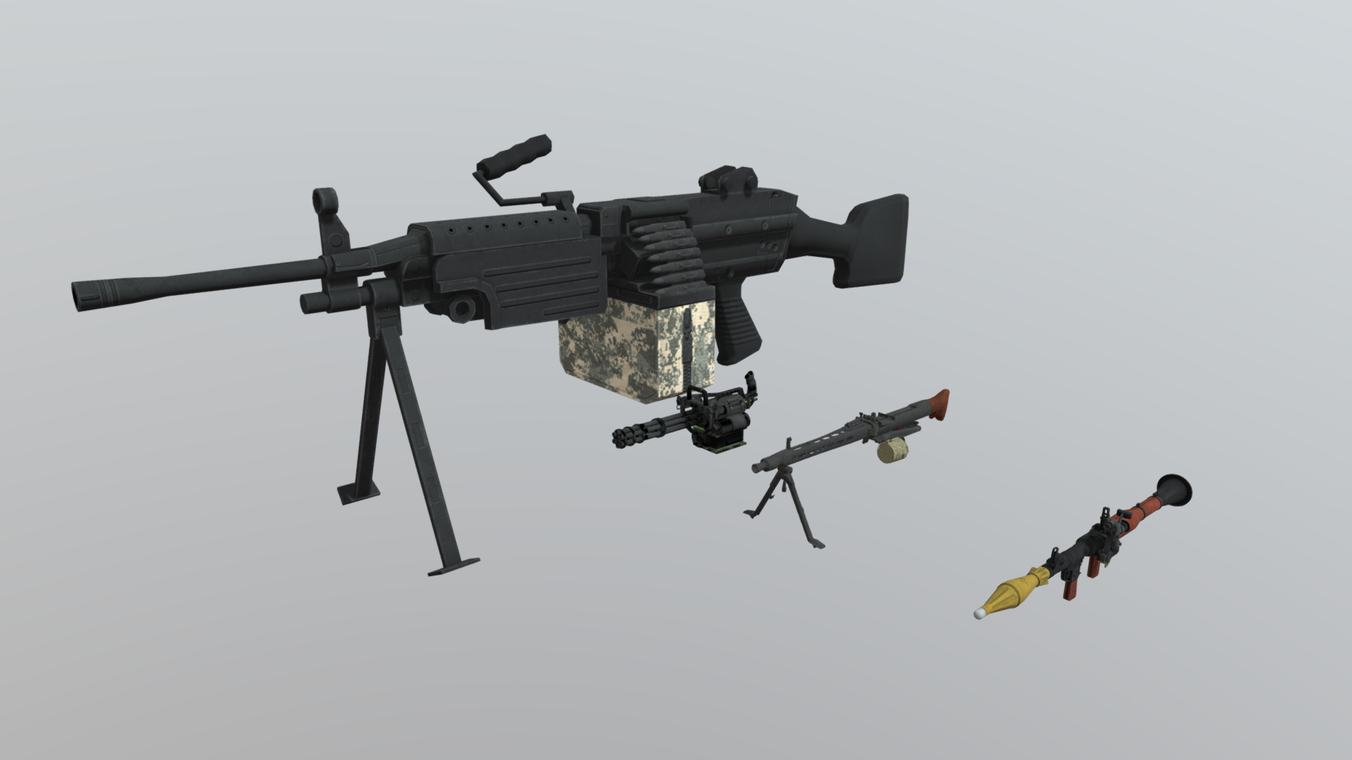 Low Poly 3D Heavy Weapons - Buy Royalty Free 3D model by aaanimators ...