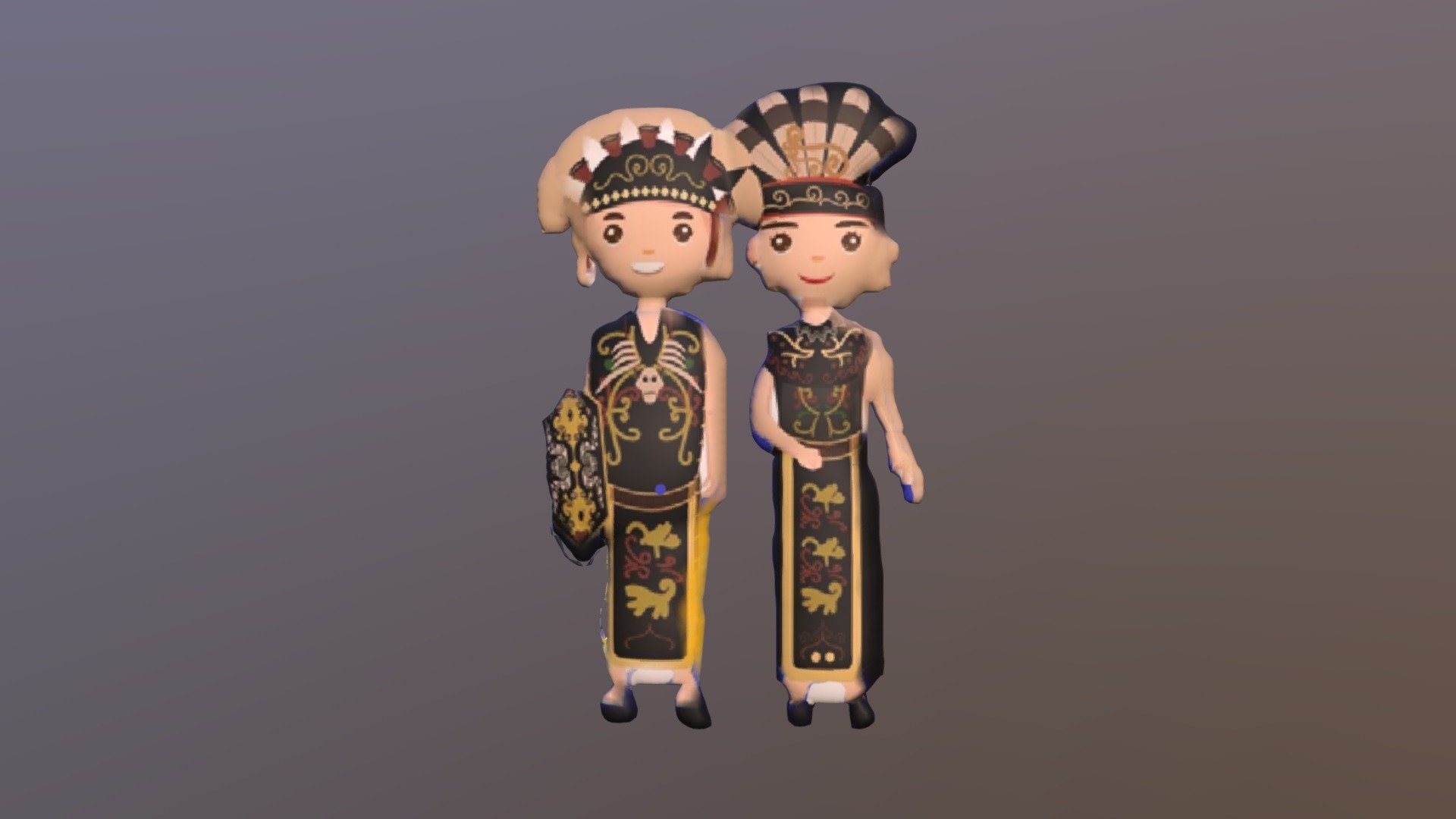 Pakaian Adat Kalimantan Timur - 3D model by syofiyah [f46c70b] - Sketchfab