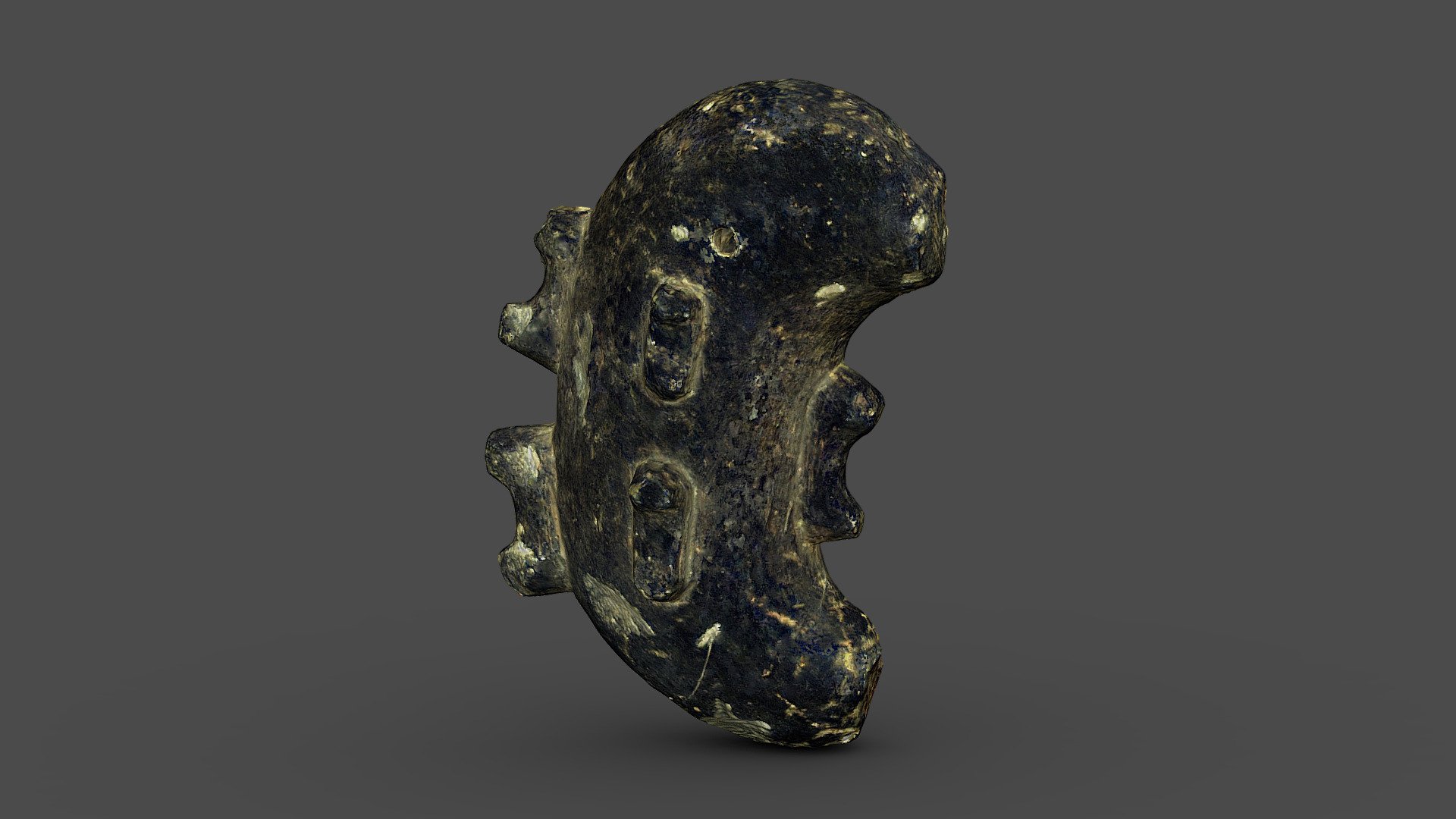 子持勾玉 Comma-shaped bead with smaller beads - 3D model by 栃木県埋蔵文化財センター ...