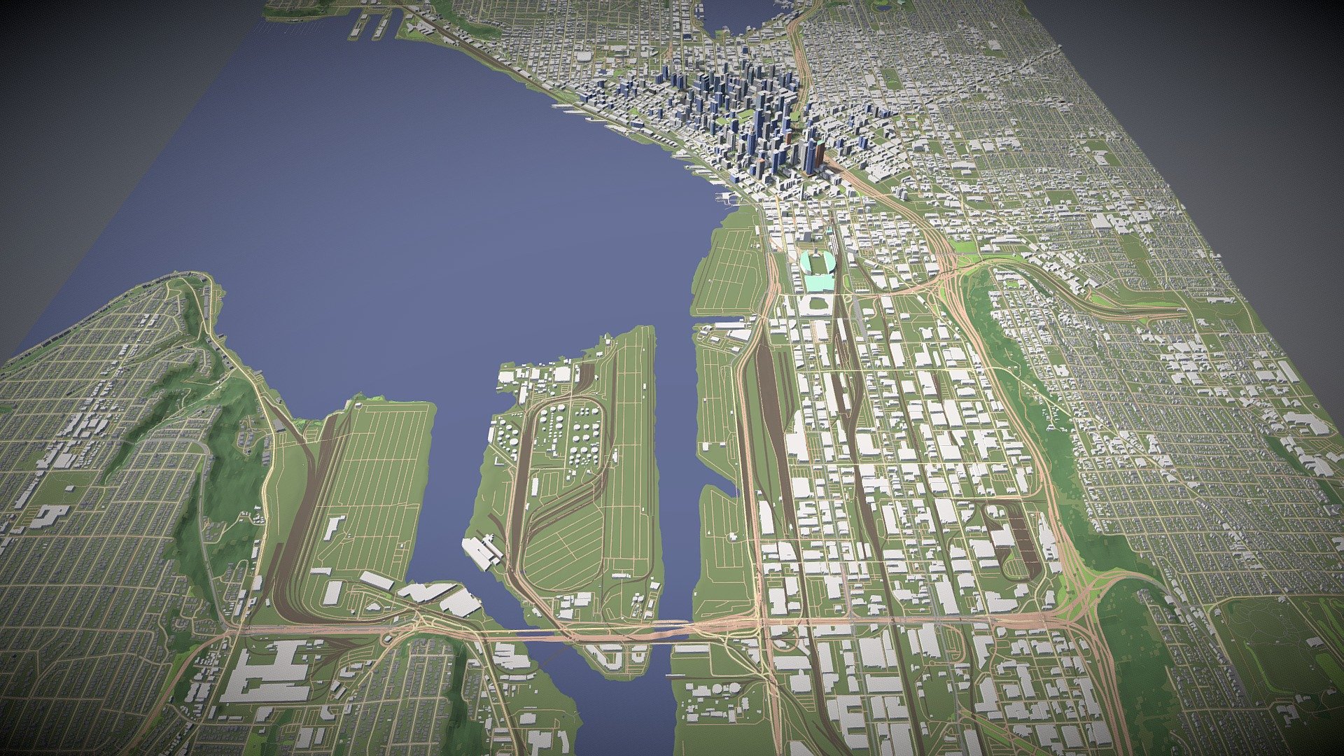 Seattle USA - city and urban - Buy Royalty Free 3D model by Jinda ...