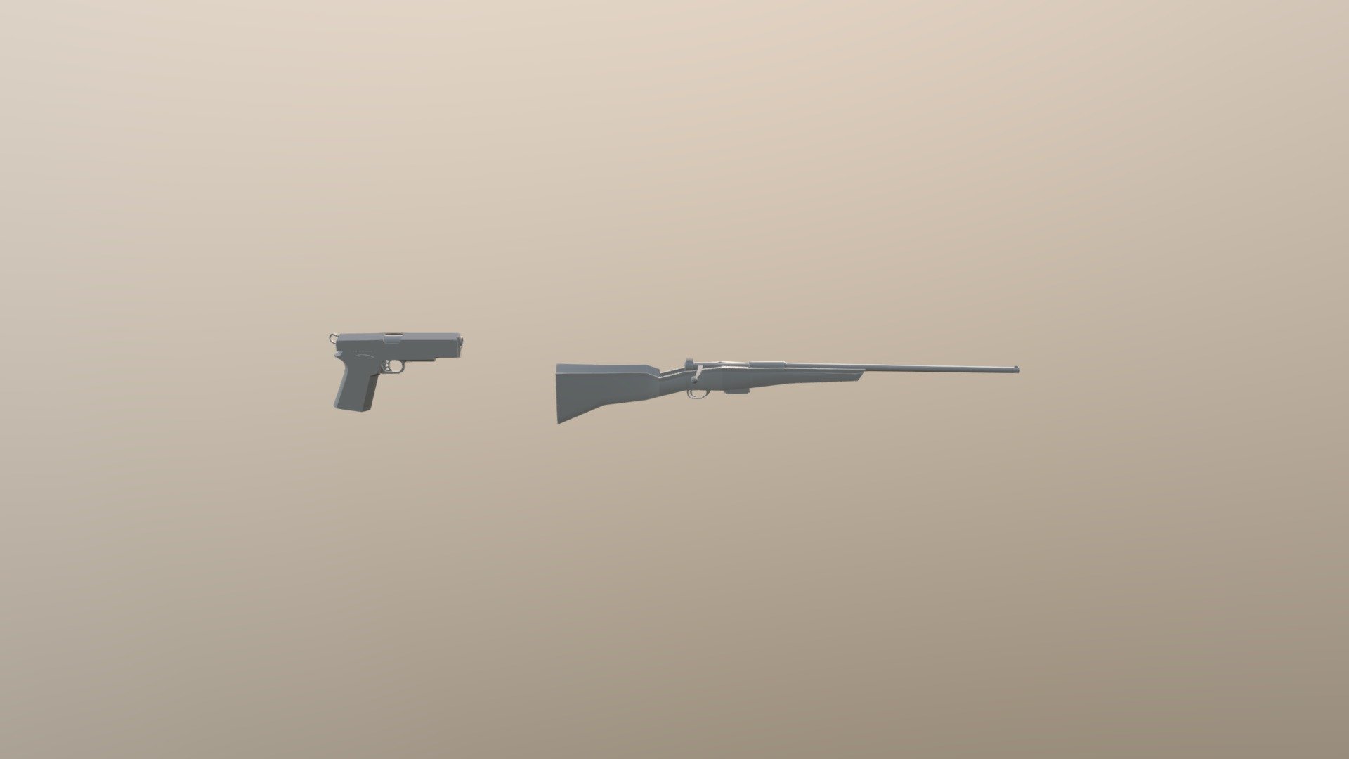 pistol and hunting rifle - Download Free 3D model by Darian_Benson ...