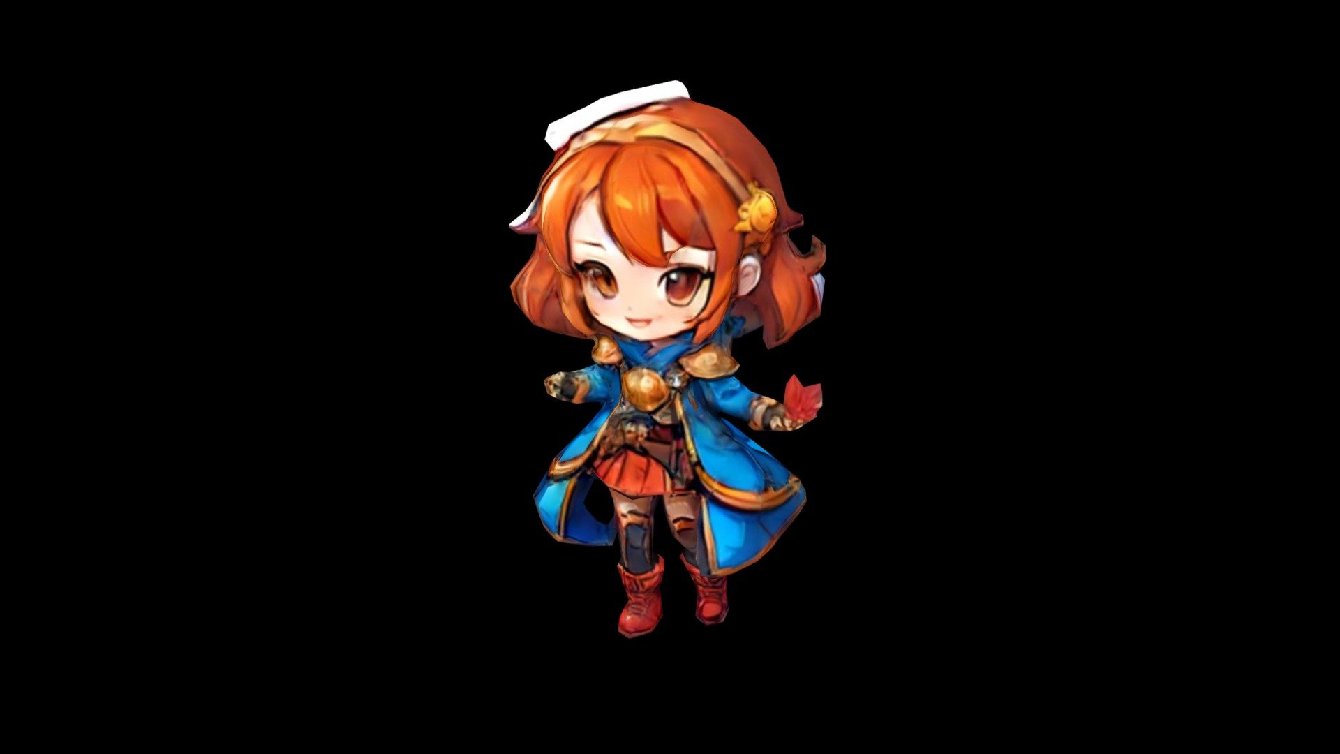 A sticker featuring a chibi-style character with - Download Free 3D ...