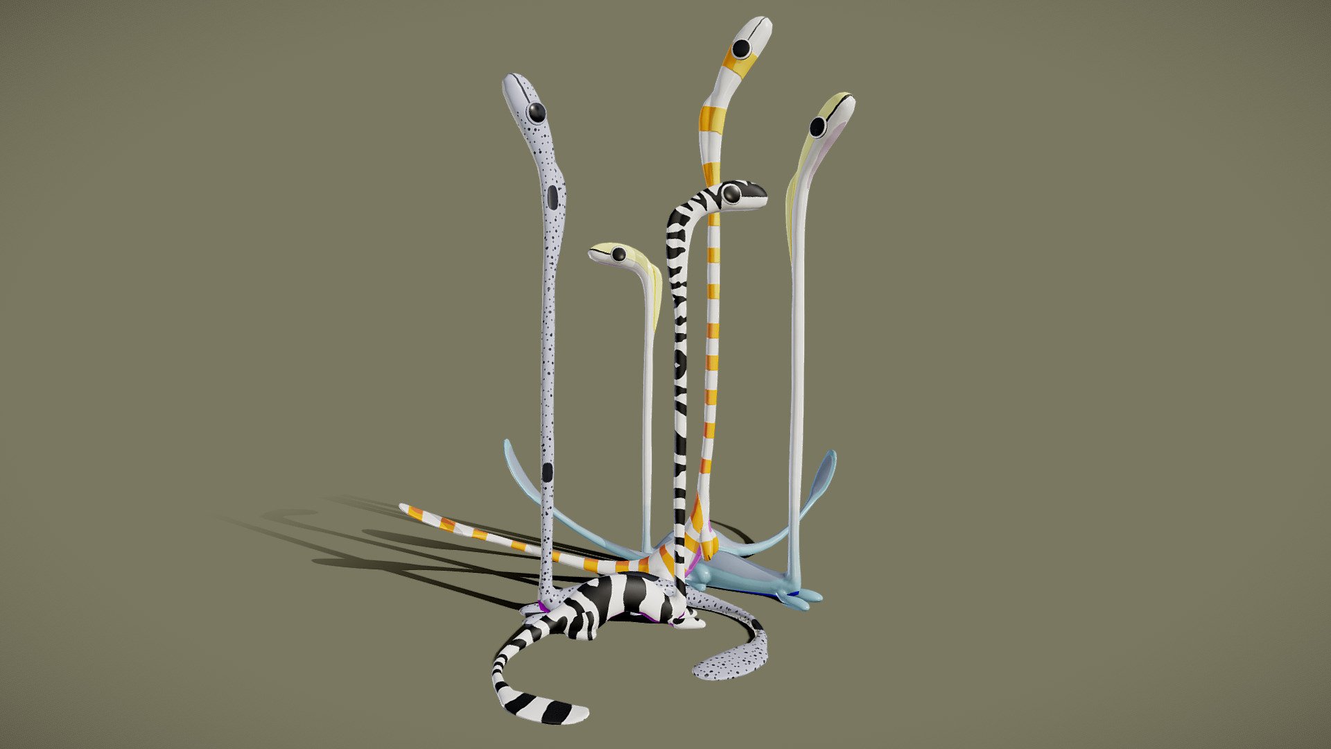 Stylised Creature : Garden Eel Fishies - 3D model by Yari_Stuer ...