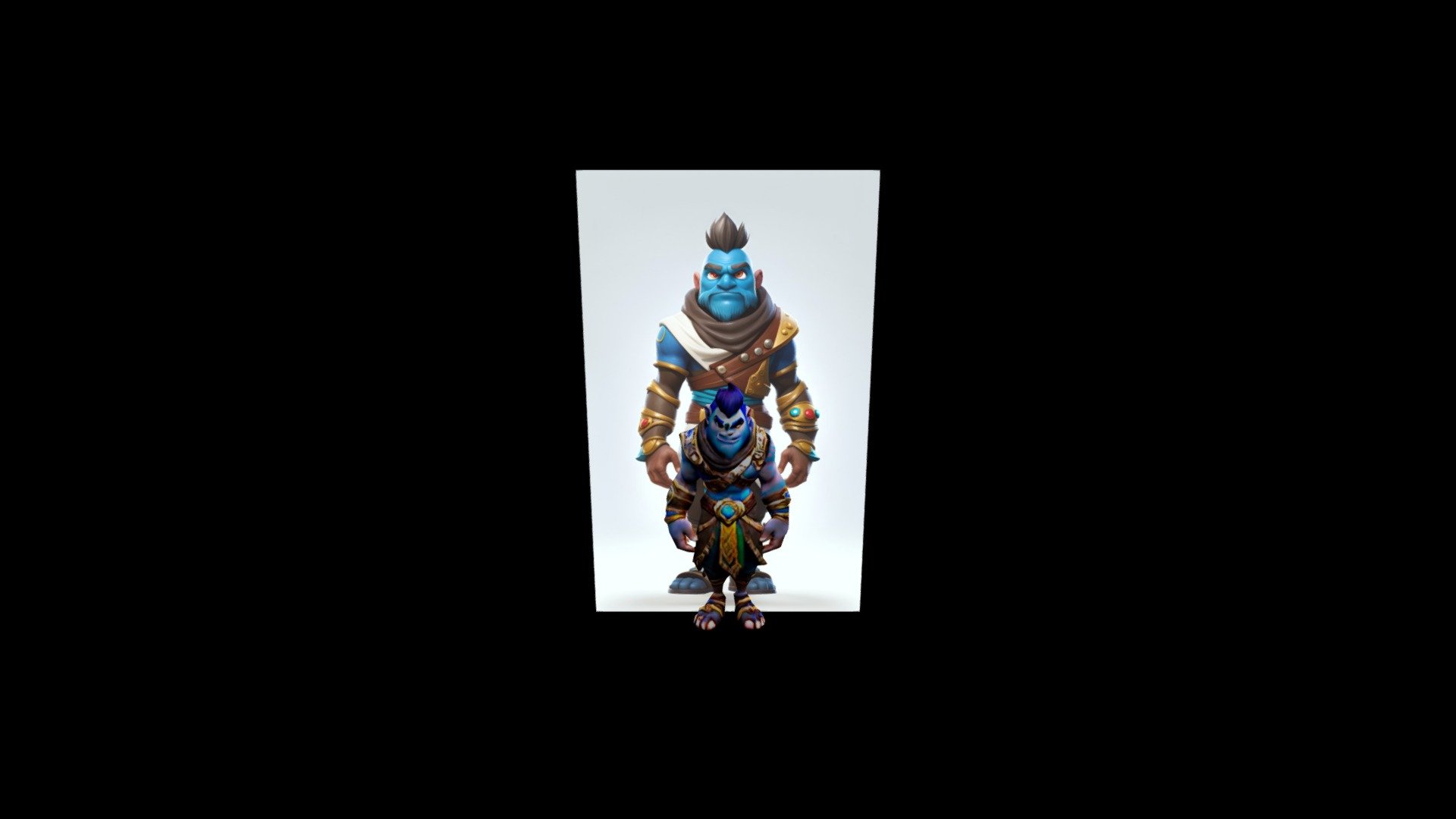 a toy figure of a man with a blue face, stylized - Download Free 3D ...