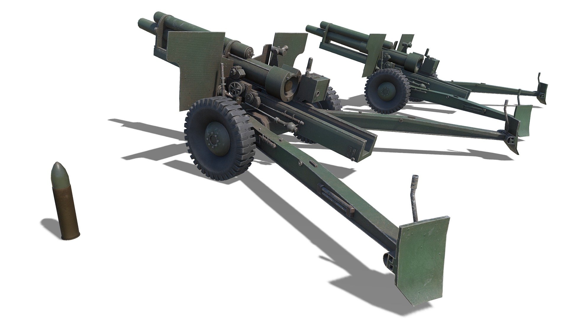 Howitzer WW2 Army Gun / Cannon - Buy Royalty Free 3D model by Studio ...