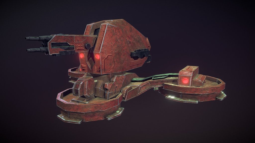 Flying Turret - 3D model by Lune.xyz (@Lune_XYZ) [f4a6c31] - Sketchfab