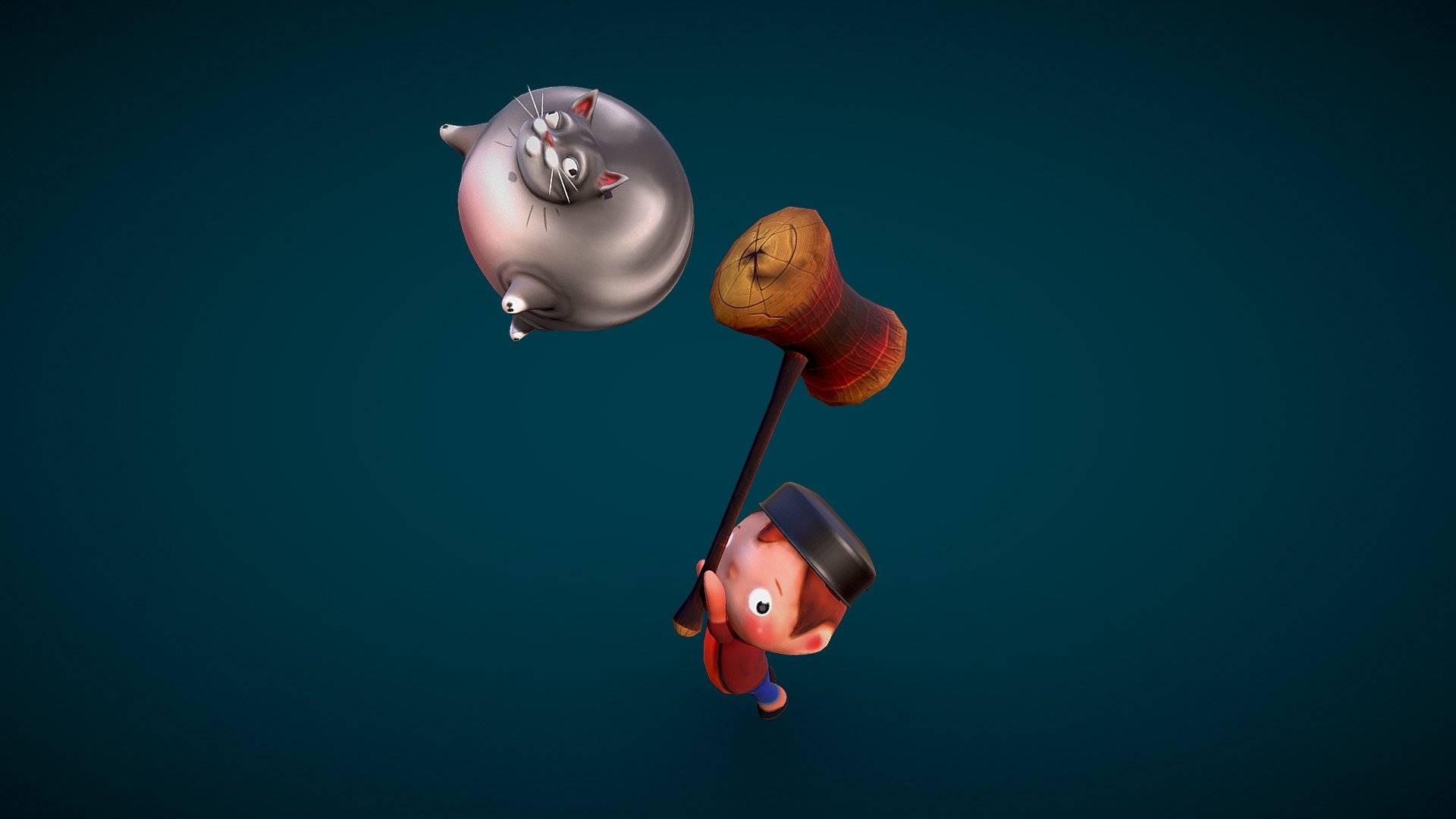Chibi and cats - 3D model by marie_pier_bouffard [f4a8277] - Sketchfab
