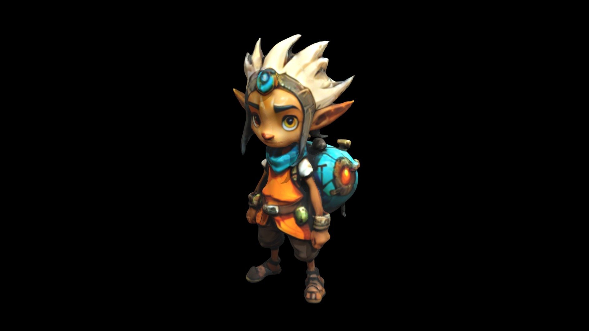 An animated character illustration of a young wi - Download Free 3D ...