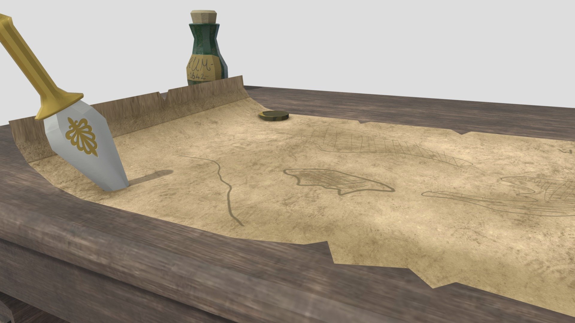 Pirate Captain's Desk - 3D model by Jamie White (@whitedesigns ...