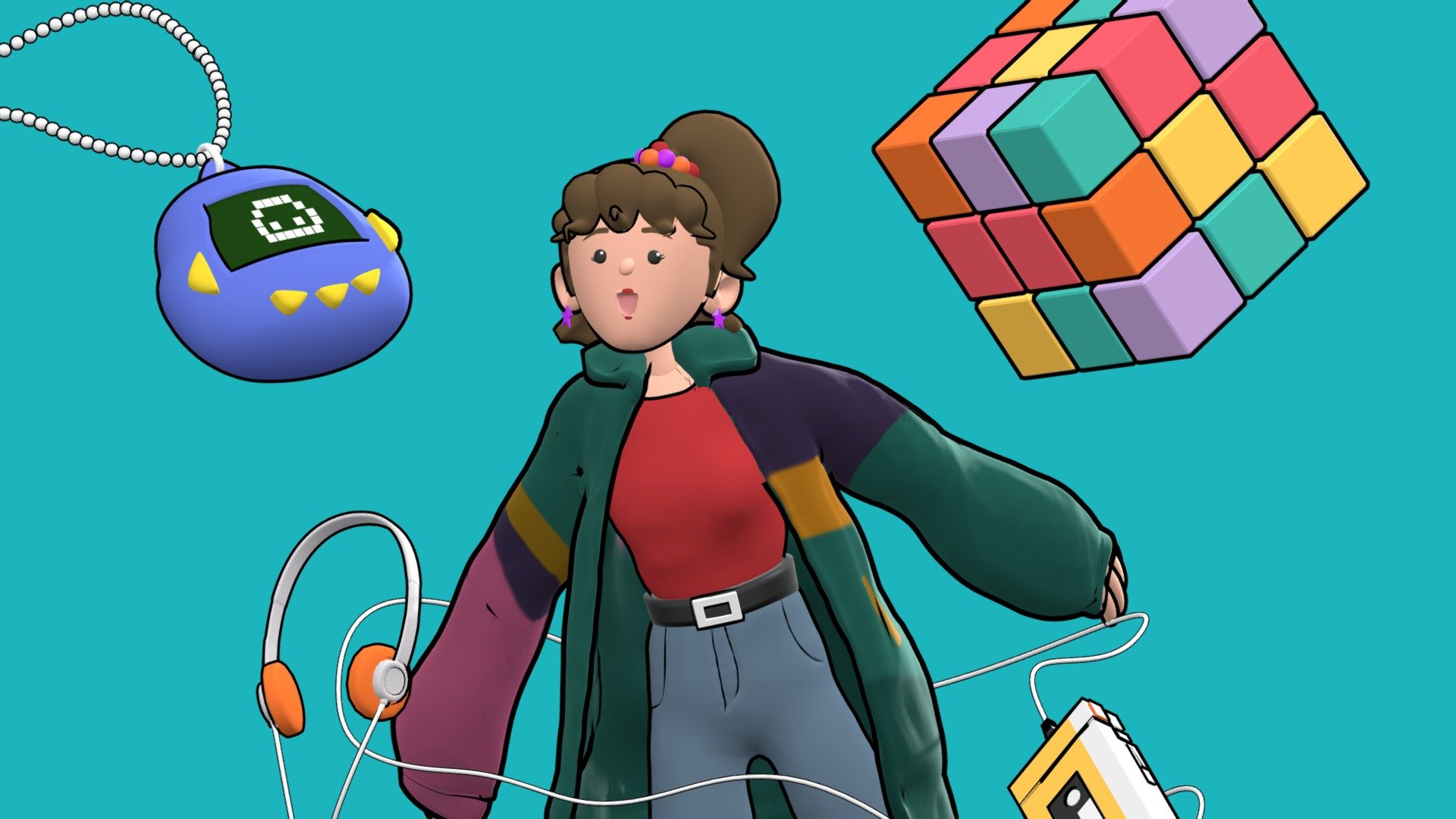 90´s Girls Character - 3D model by Eduardo Lira (@eduardolira) [f4b8b45 ...