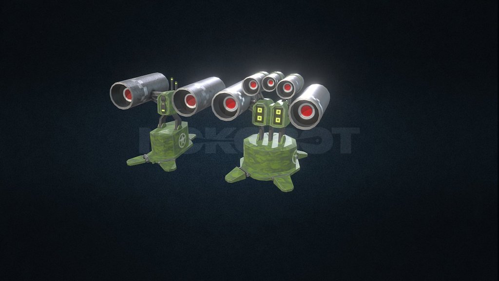 Missle Turret + upgrade - 3D model by Nokobot [f4bd615] - Sketchfab