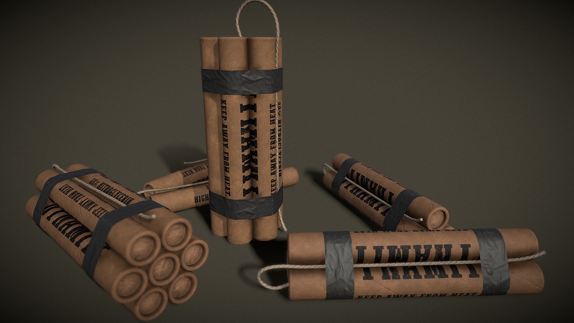 Dynamite Cluster (Low Poly) - 3D model by Crazy0_0Cat (@Crazy00Cat ...