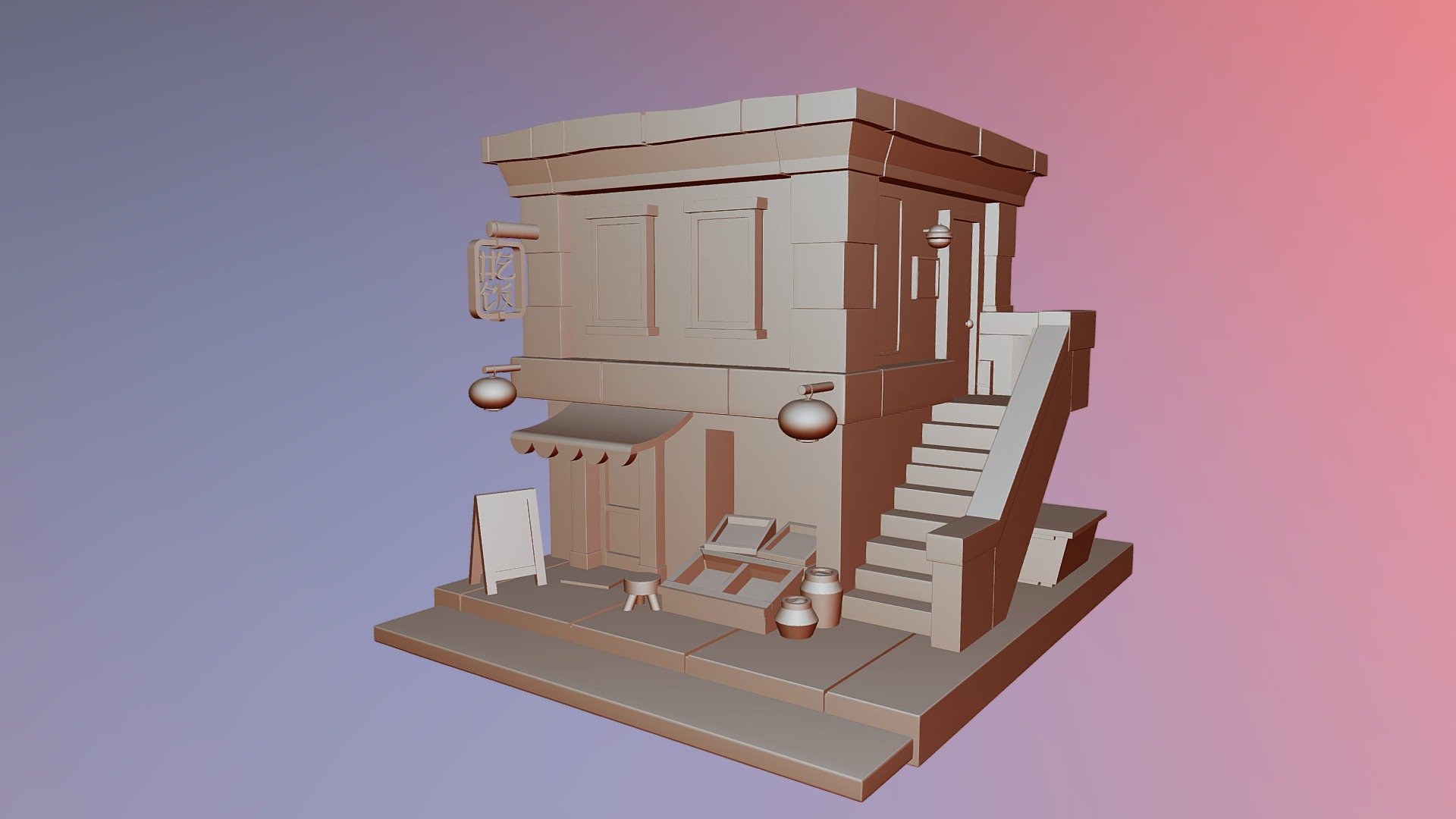 Small House Diagram - 3D model by PixelSpark [f4cb3de] - Sketchfab