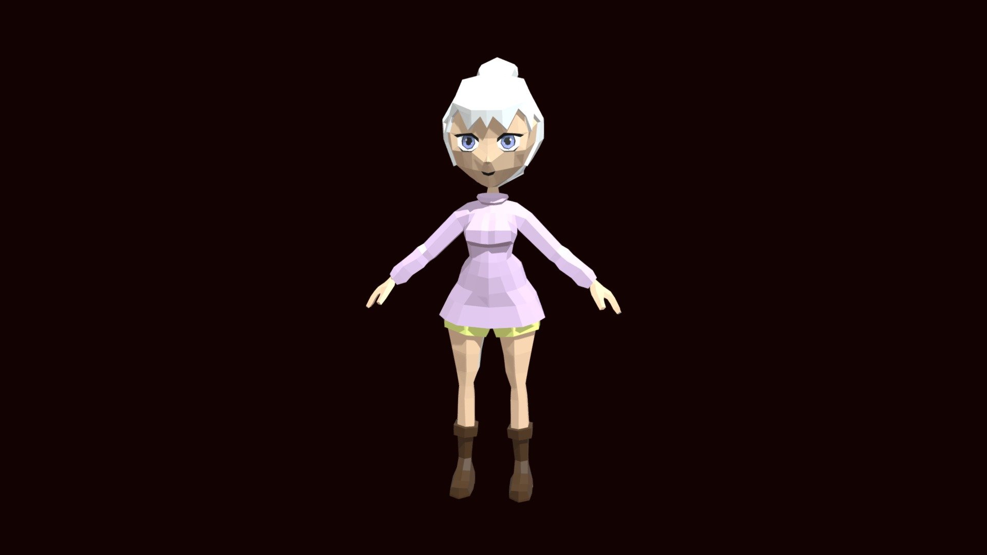 low poly Girl character - 3D model by ashishsharda [f4cc3af] - Sketchfab