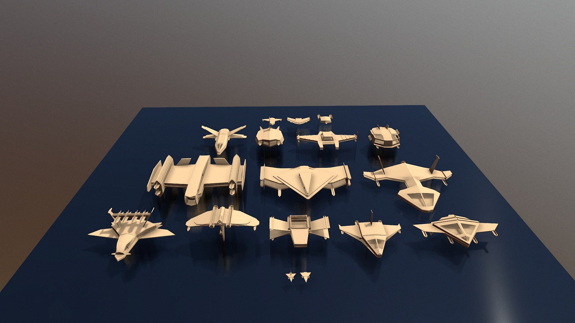 Paper Spaceships 3D Model - 3D model by fercm10 [f4ccf15] - Sketchfab