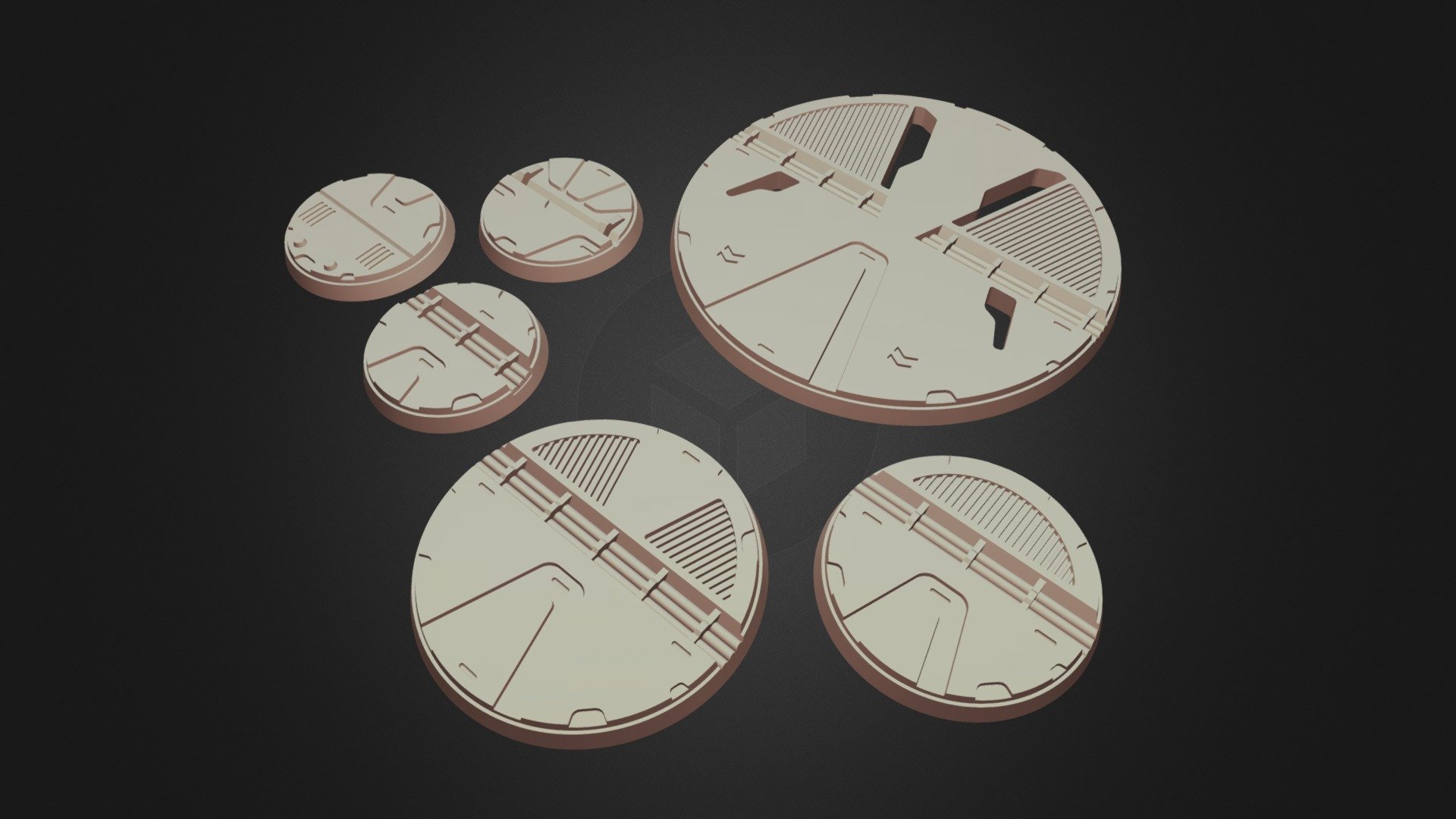 Futuristic Metal Floor bases & inserts - Buy Royalty Free 3D model by ...