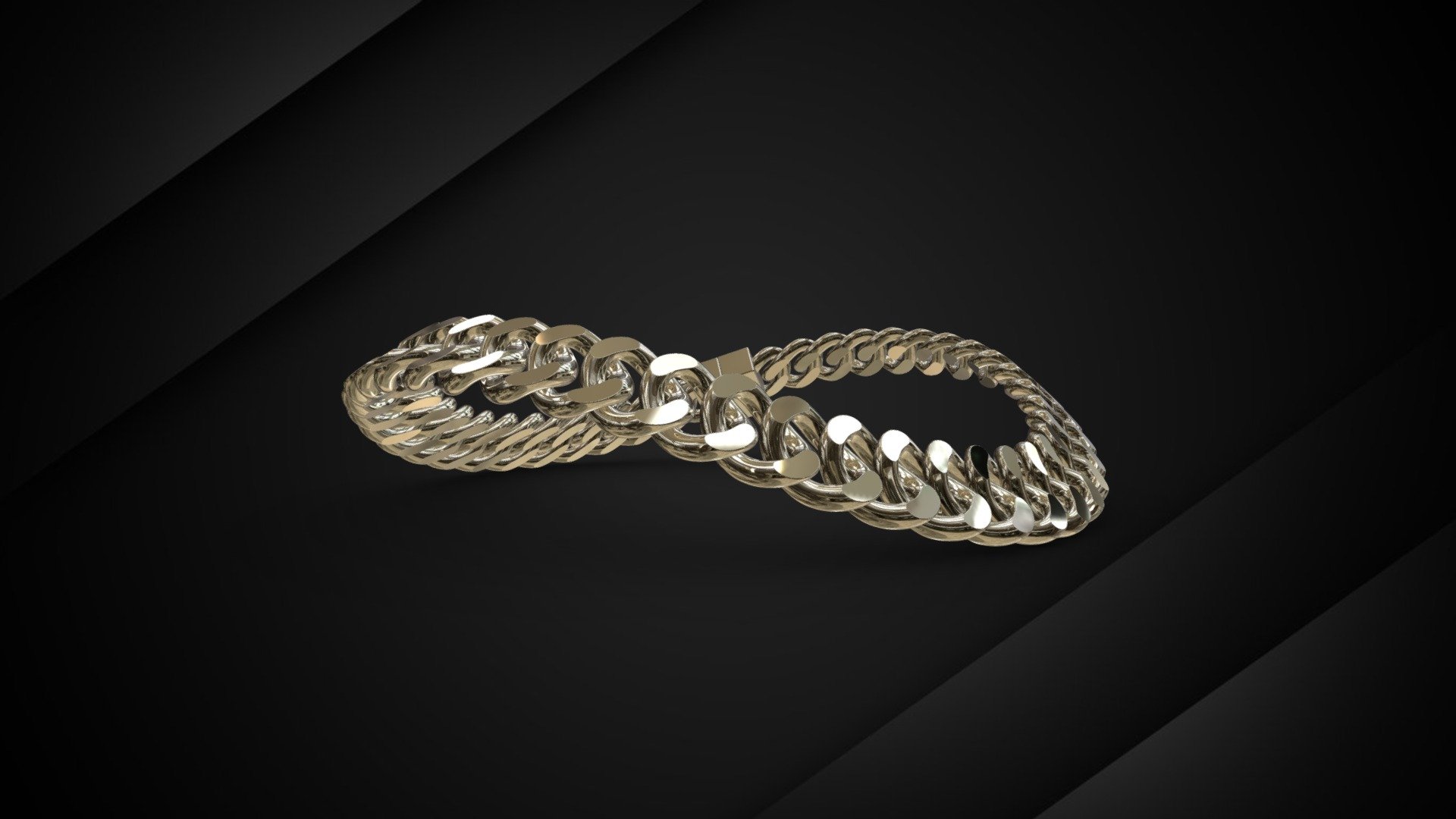 Curb Pure Gold Bracelet - 3D model by Luis Rocha (@TherochaDesigner ...