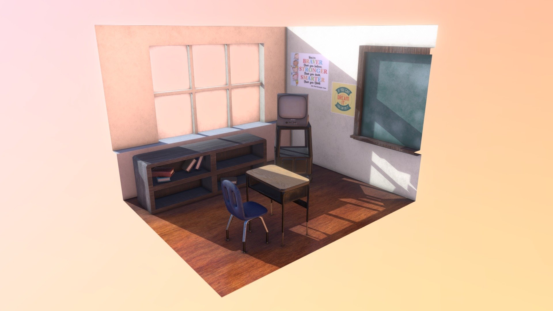 Classroom Diorama - 3D model by djj3624 [f4d4edb] - Sketchfab