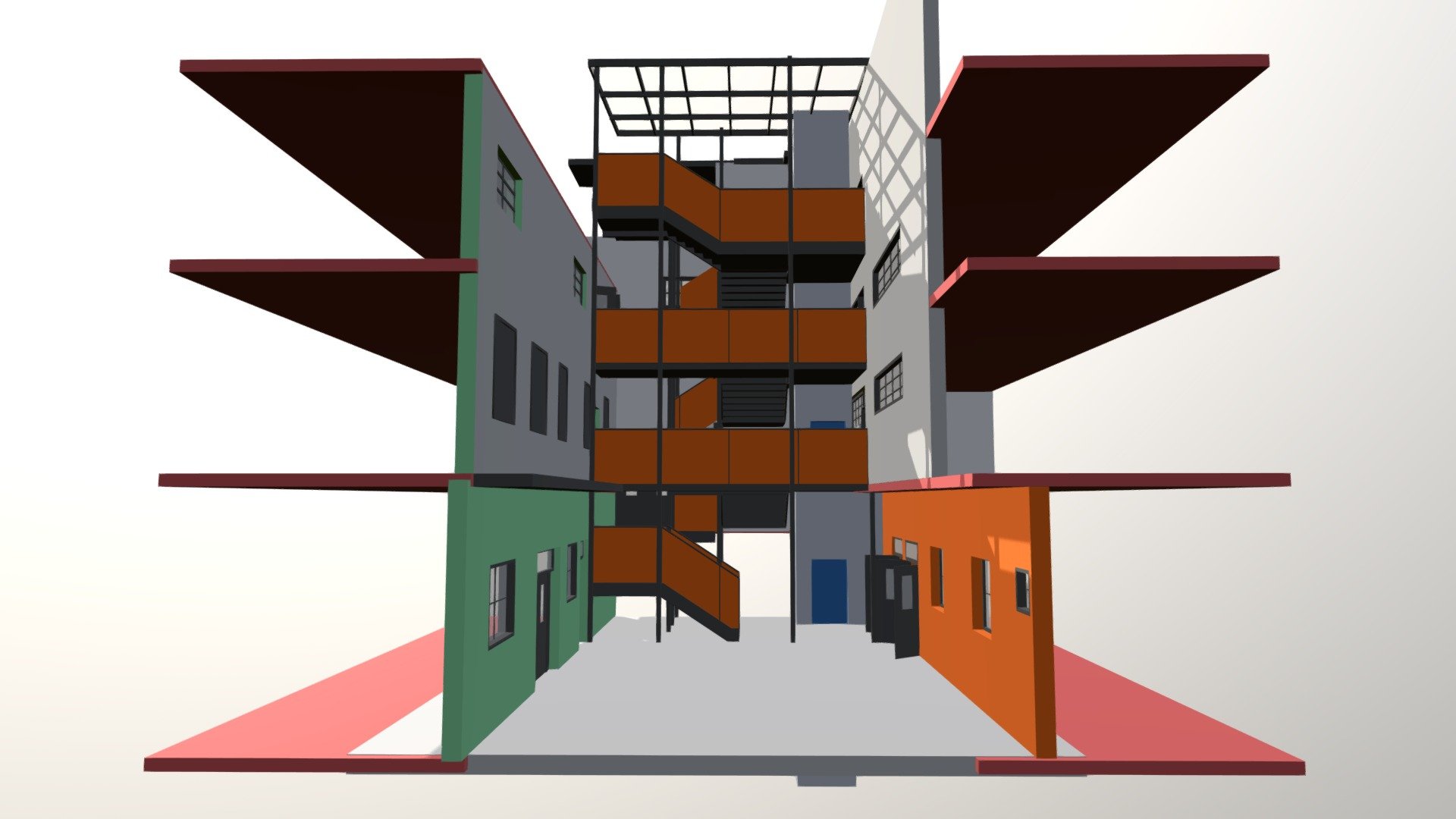 proyecto ascensor escalera - 3D model by LAURA-KOGAN [f4d648d] - Sketchfab