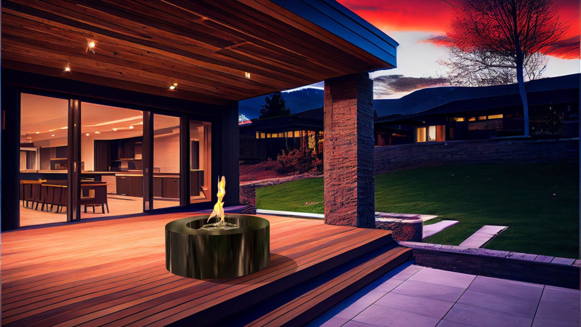 Lit Yellowstone Fire Table MONTANA FIRE PITS - 3D model by Montana Fire ...