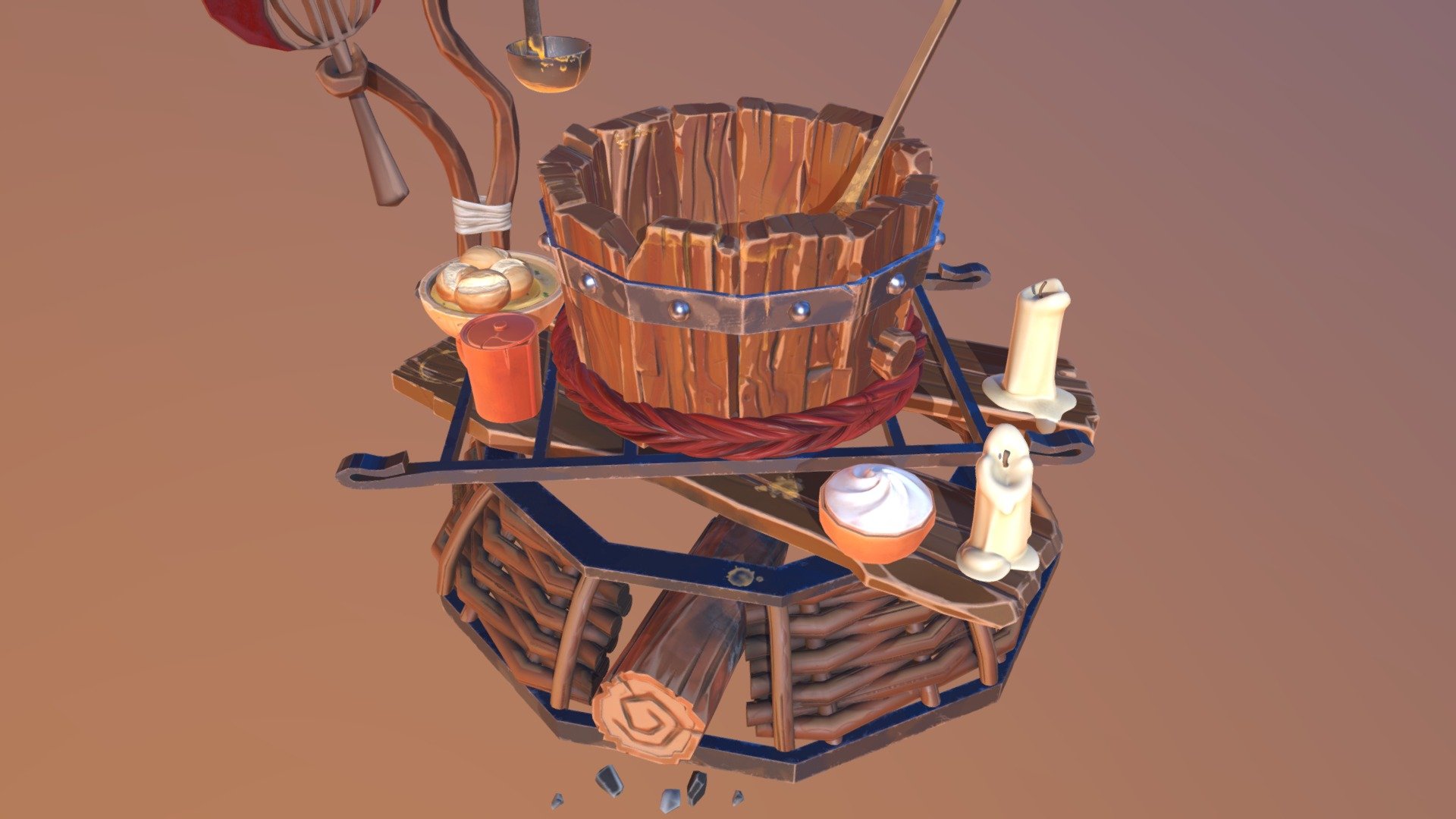 Cooking Cauldron - 3D model by BetteraveBio [f4d8c2e] - Sketchfab