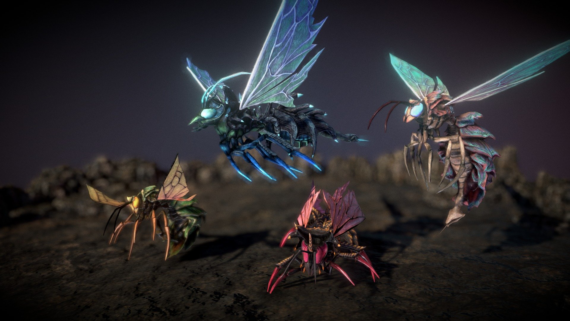 Wasps pack - 3D model by Dmitriy Dryzhak (@arvart.lit) [f4d92bd ...