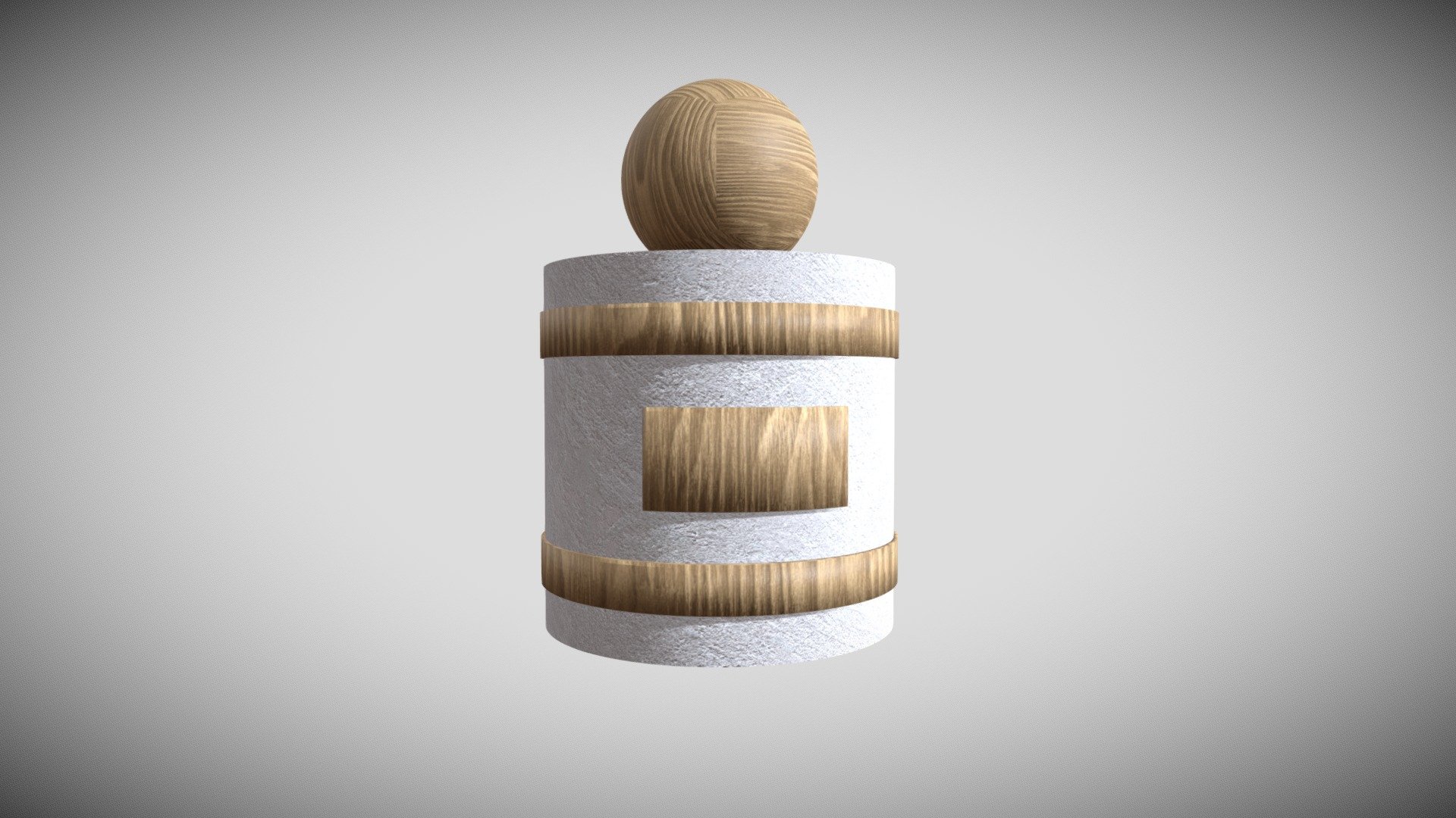 Stone Wood Flask Bottle - Cosmetics Packaging - 3D model by ...