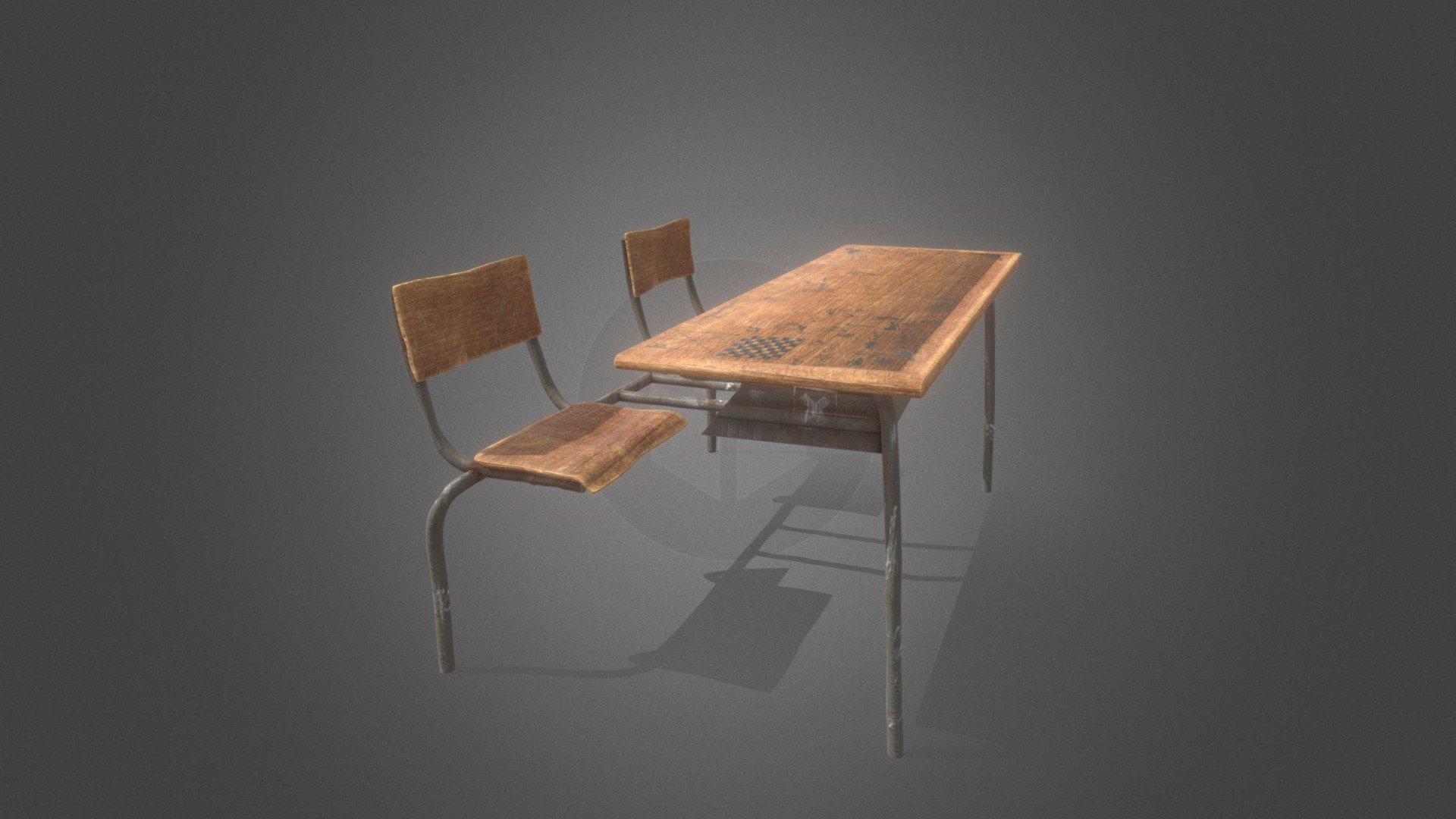 High-Quality School Table 3D Model - 3D model by Hatim Dahmouni ...
