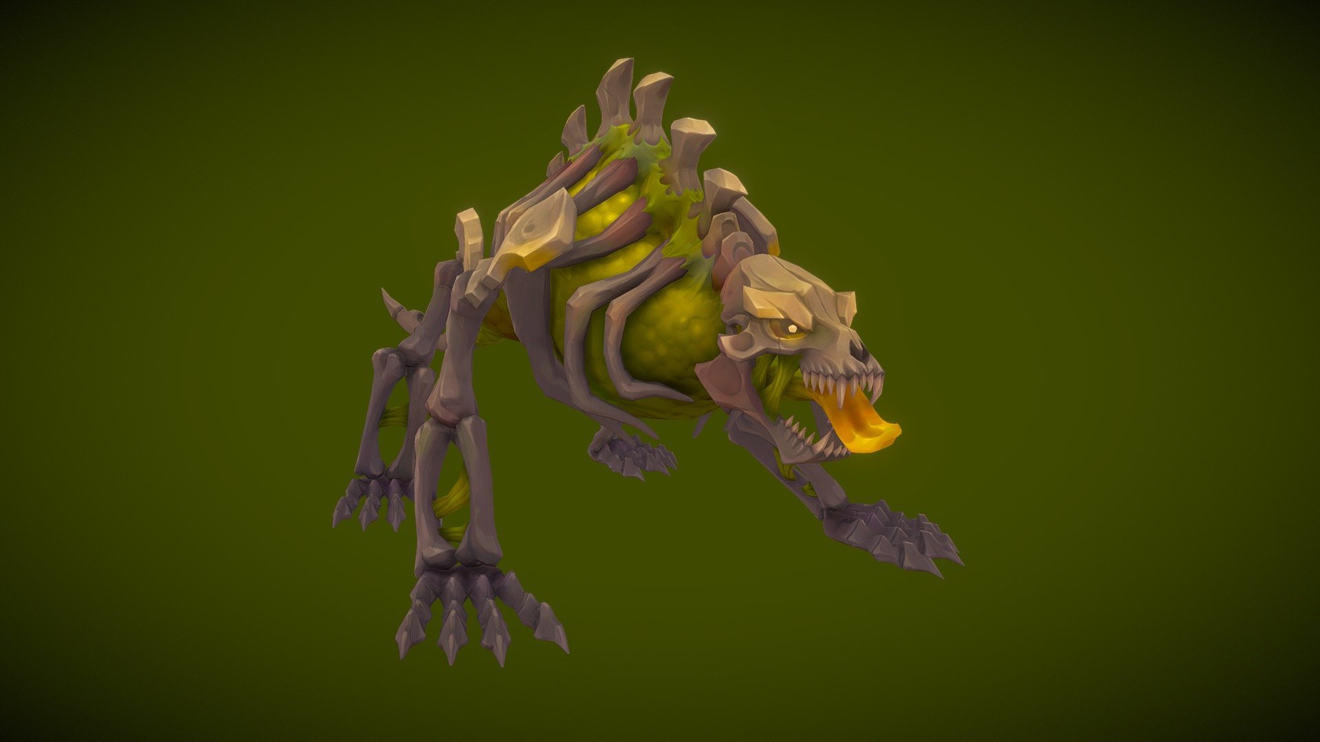 Stylized Skeletal Hound - 3D model by N-hance Studio (@Malice6731 ...