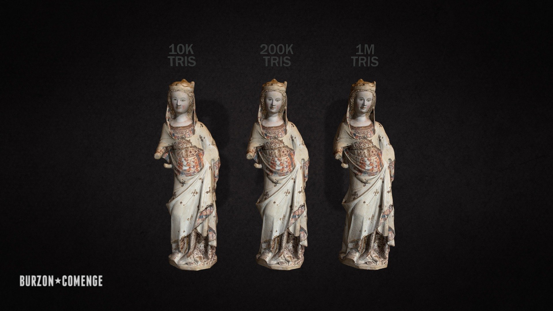 Santa Barbara Gothic Sculpture, 1360. - Download Free 3D model by ...