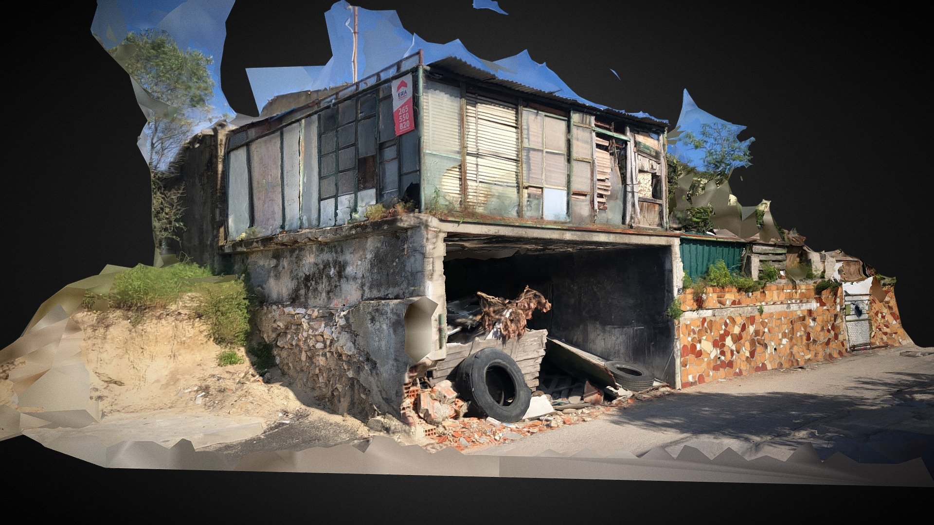 Abandoned house with open garage - Download Free 3D model by David ...