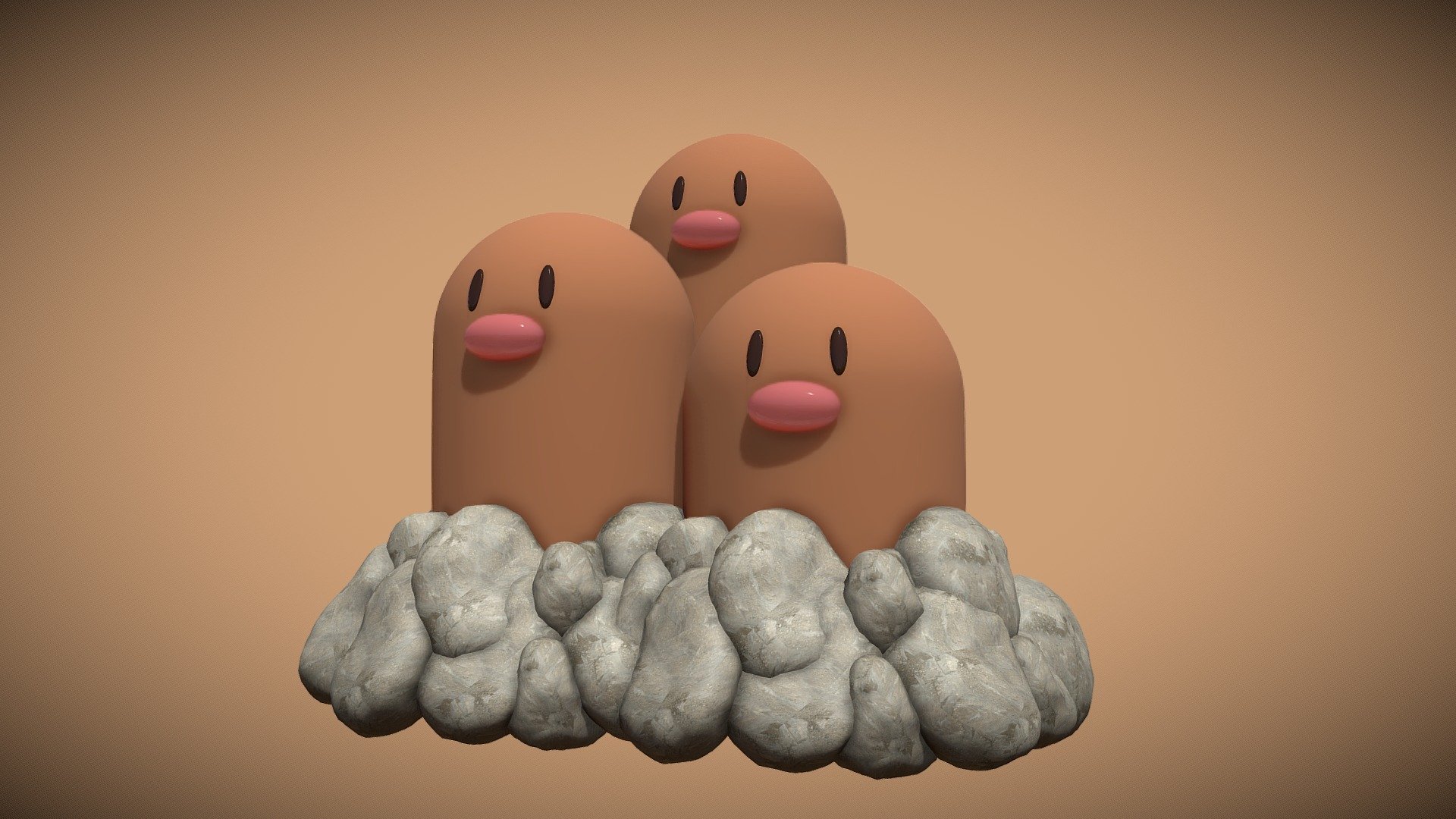 Dugtrio - 3D model by My Crea Pro (@Beany-Boy) [f4f867b] - Sketchfab