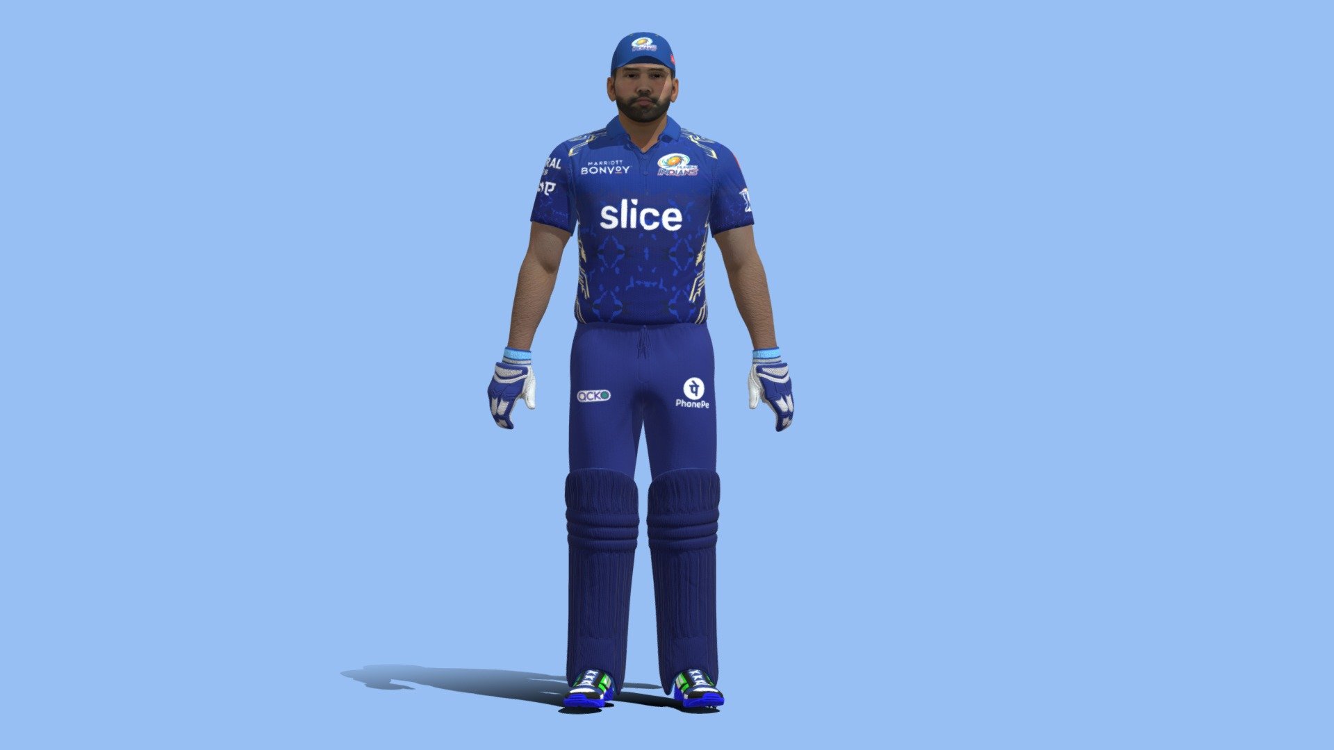 T-P Rigged Rohit Sharma Cricket - 3D model by 3dpassion.net ...