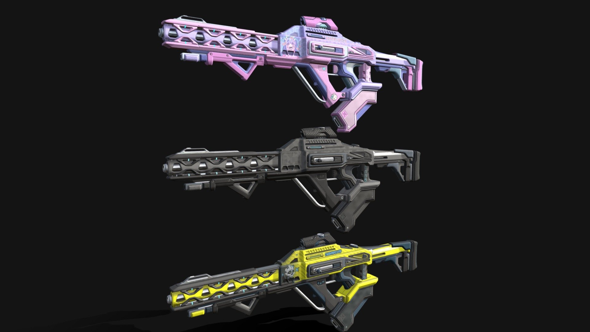 Sci-Fi Assault Rifle Pack - Buy Royalty Free 3D model by Clockwork ...