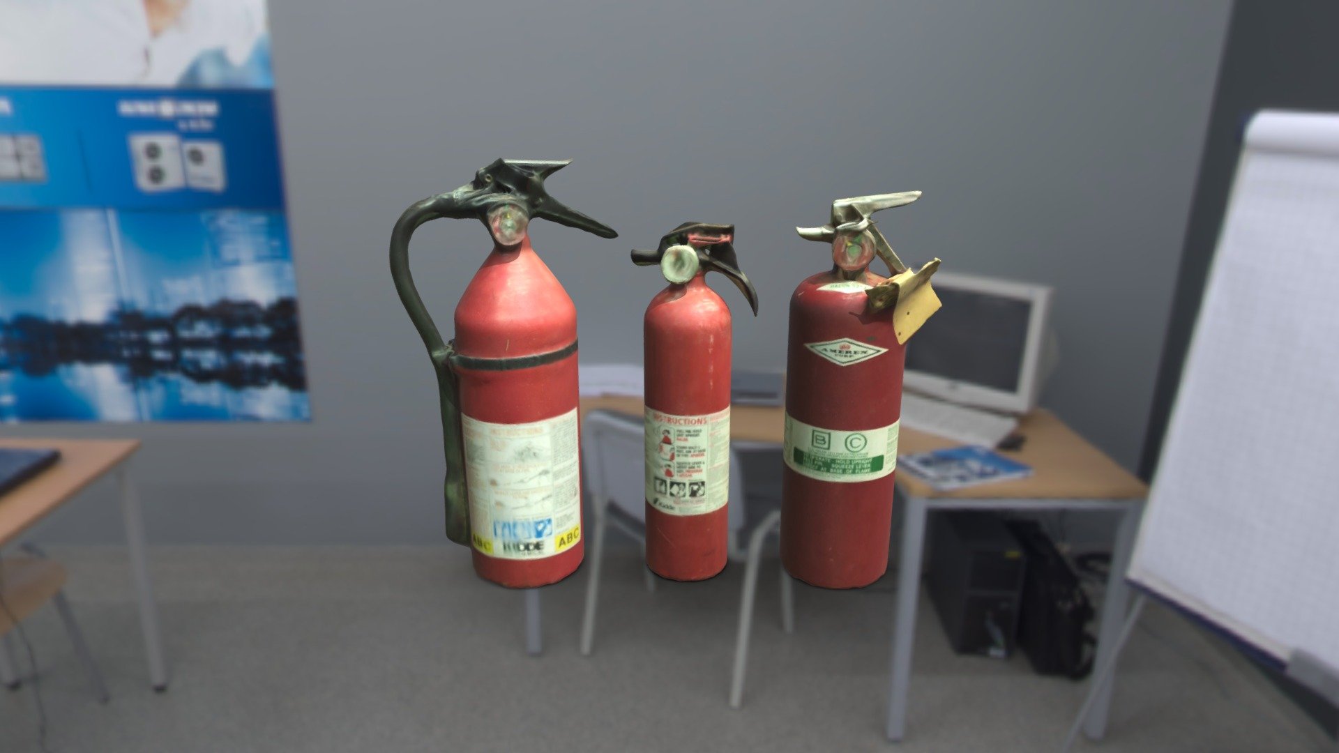 Three Fire Extinguishers - Download Free 3D model by publicopinionrp ...