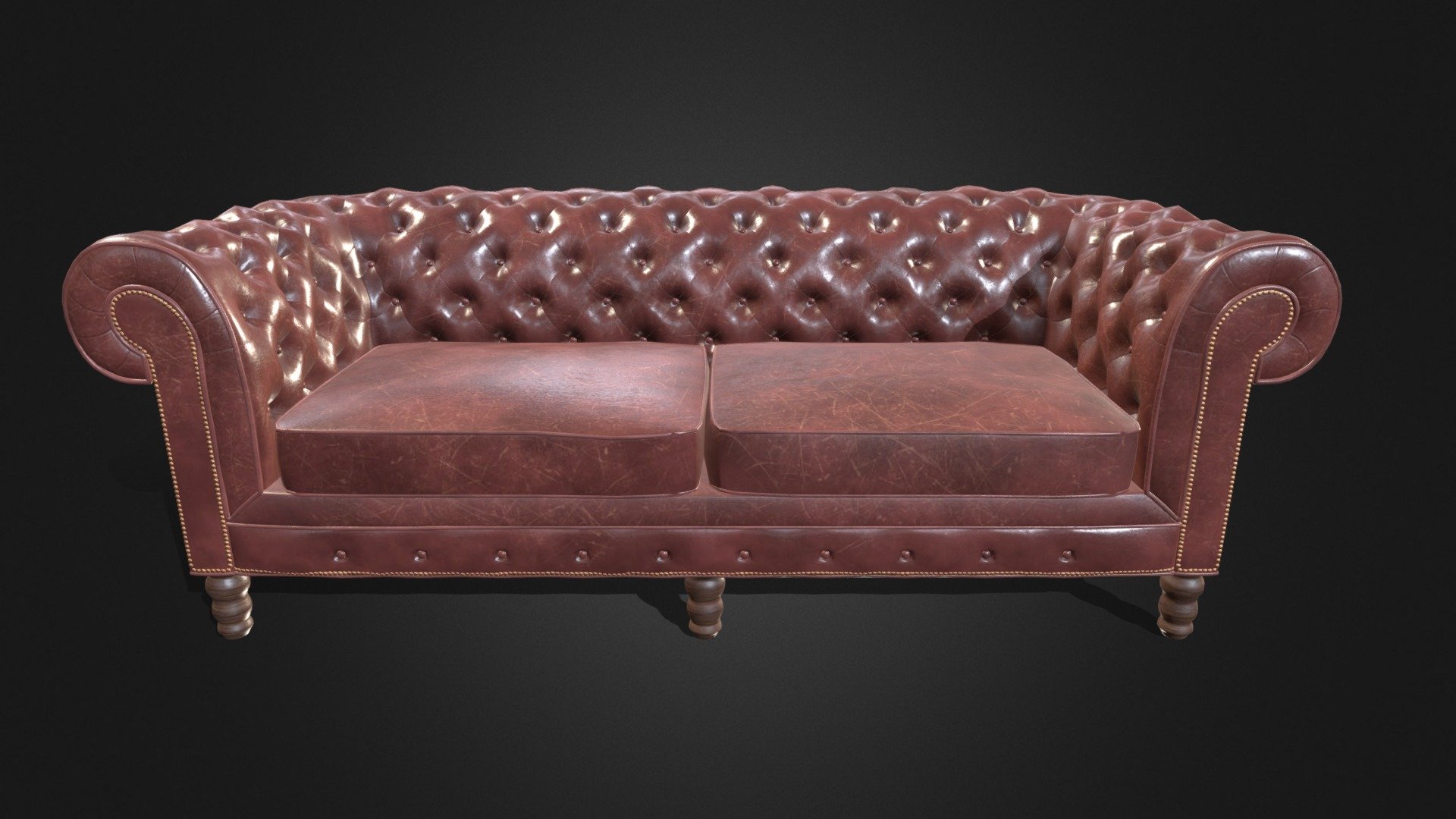 Couch Chesterfield 3 Person V2 - Download Free 3D model by brian-aa ...