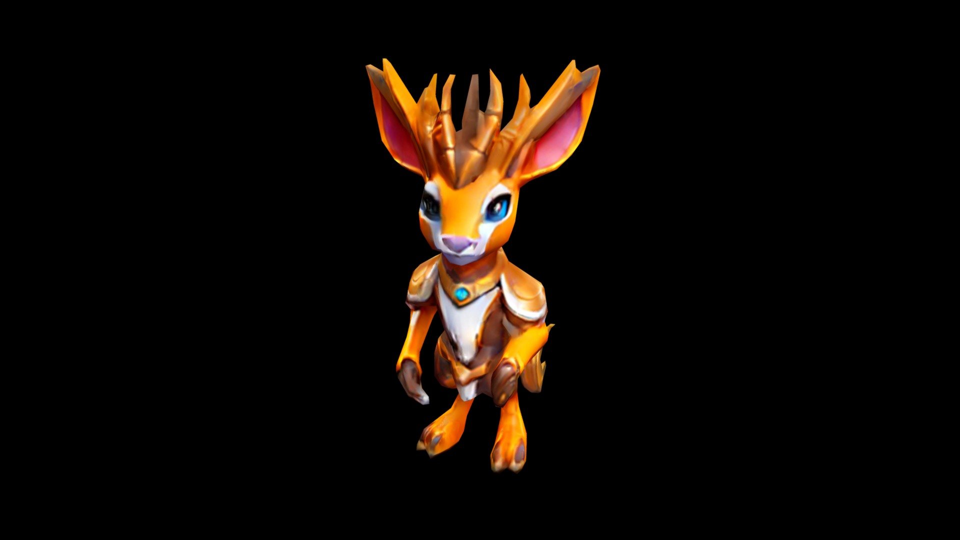 "An animated image of an orange rabbit with gold - Download Free 3D ...