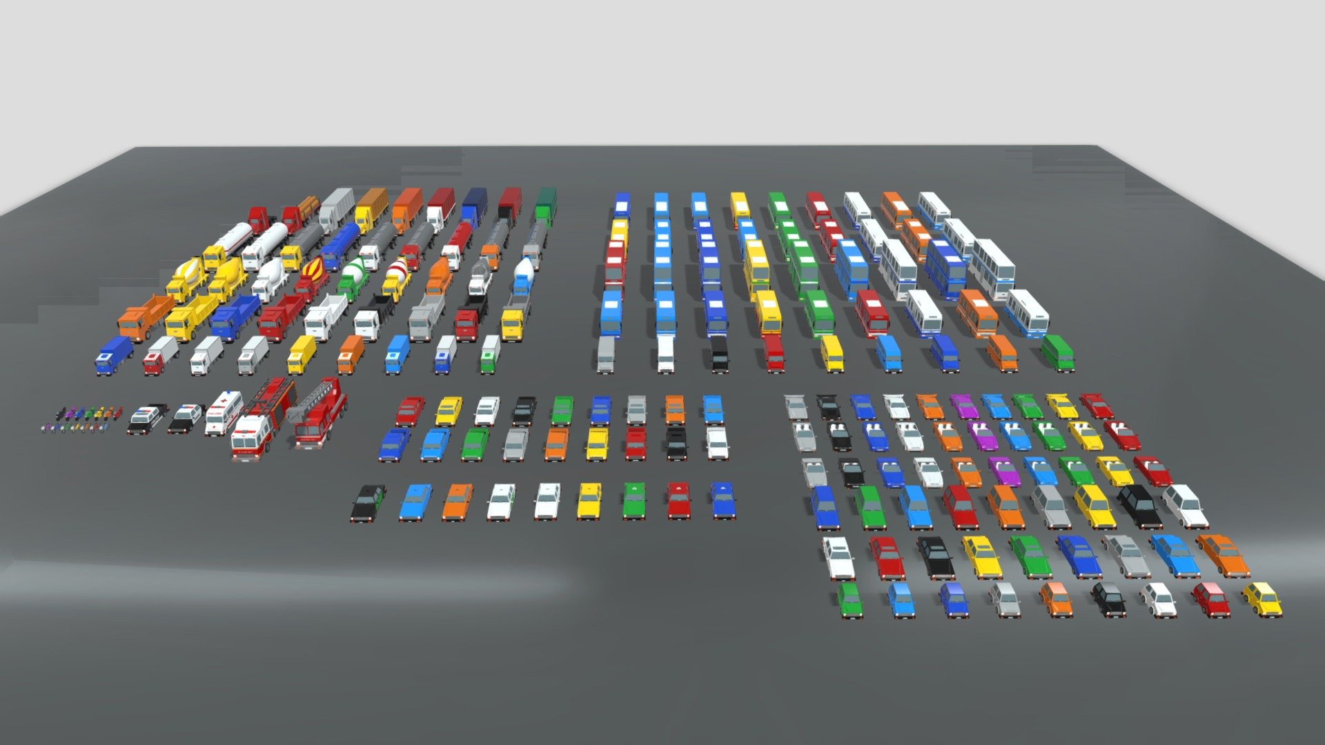 Pack Road Vehicles - 193 Colors - Buy Royalty Free 3D model by Venus9 ...