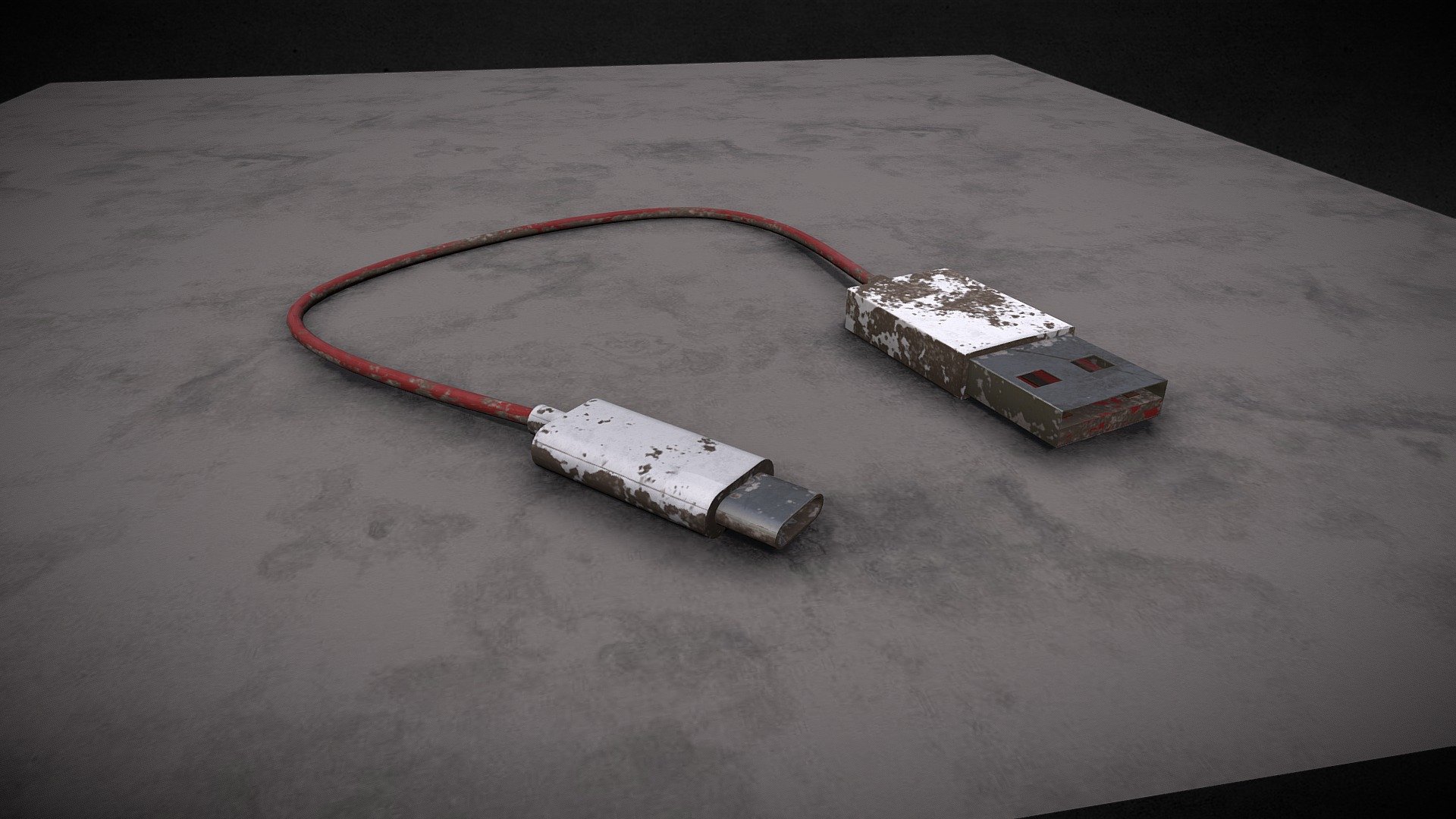 Realistic old USB to Type-C Cable - Download Free 3D model by Saksham ...