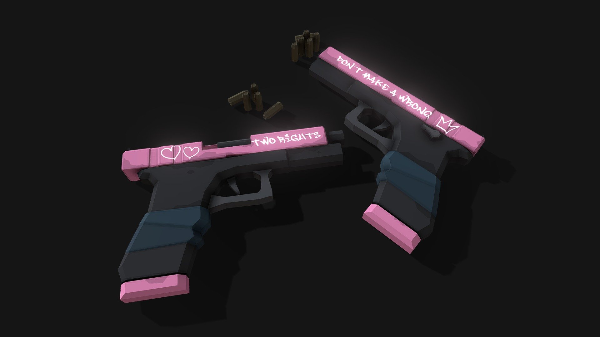 Akimbo Handguns (Low Poly) - 3D model by Likonisa (@eDU6tjT5IDwTntq ...