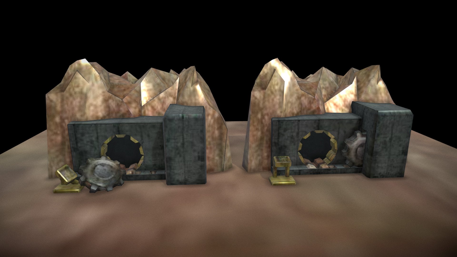 Fallout II Classic Vault Entrance (low poly) - Download Free 3D model ...