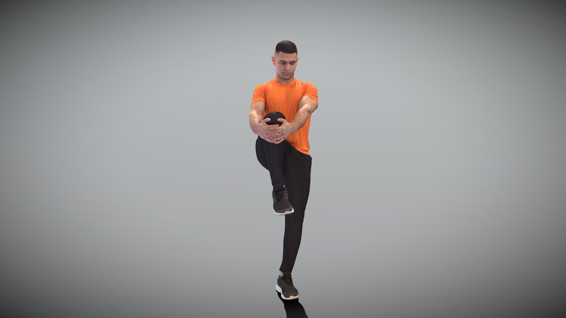 Athletic man doing leg stretches 395 - Buy Royalty Free 3D model by ...