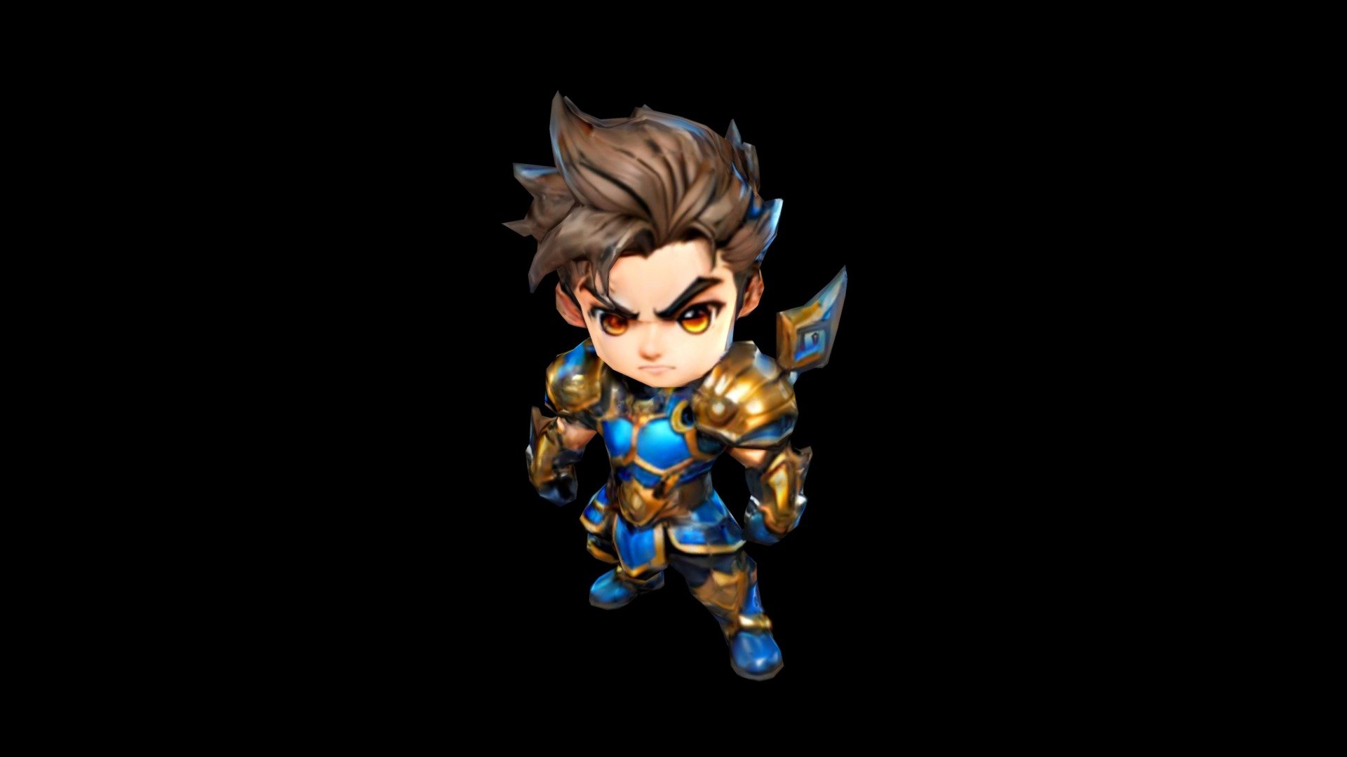 "Anime-style Warrior Boy" An illustrated charact - Download Free 3D ...