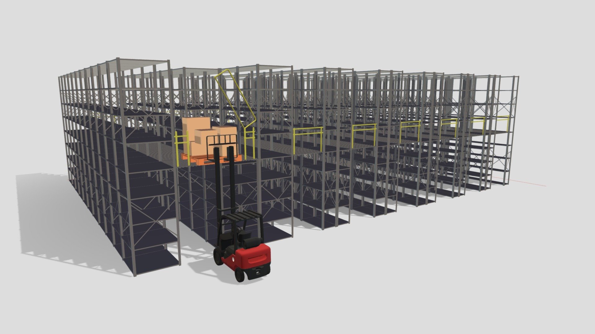Metal Shelving Mezzanine 2.0 - 3D model by warehouserack.com [f53c801 ...