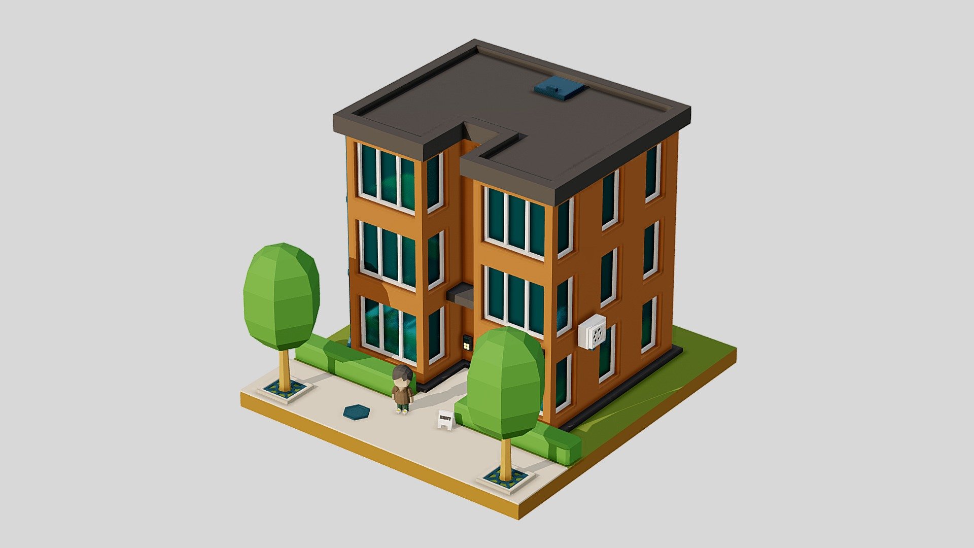 Modern Building 21 - 3D model by Konstantin (@burunduk) [f542b5f ...