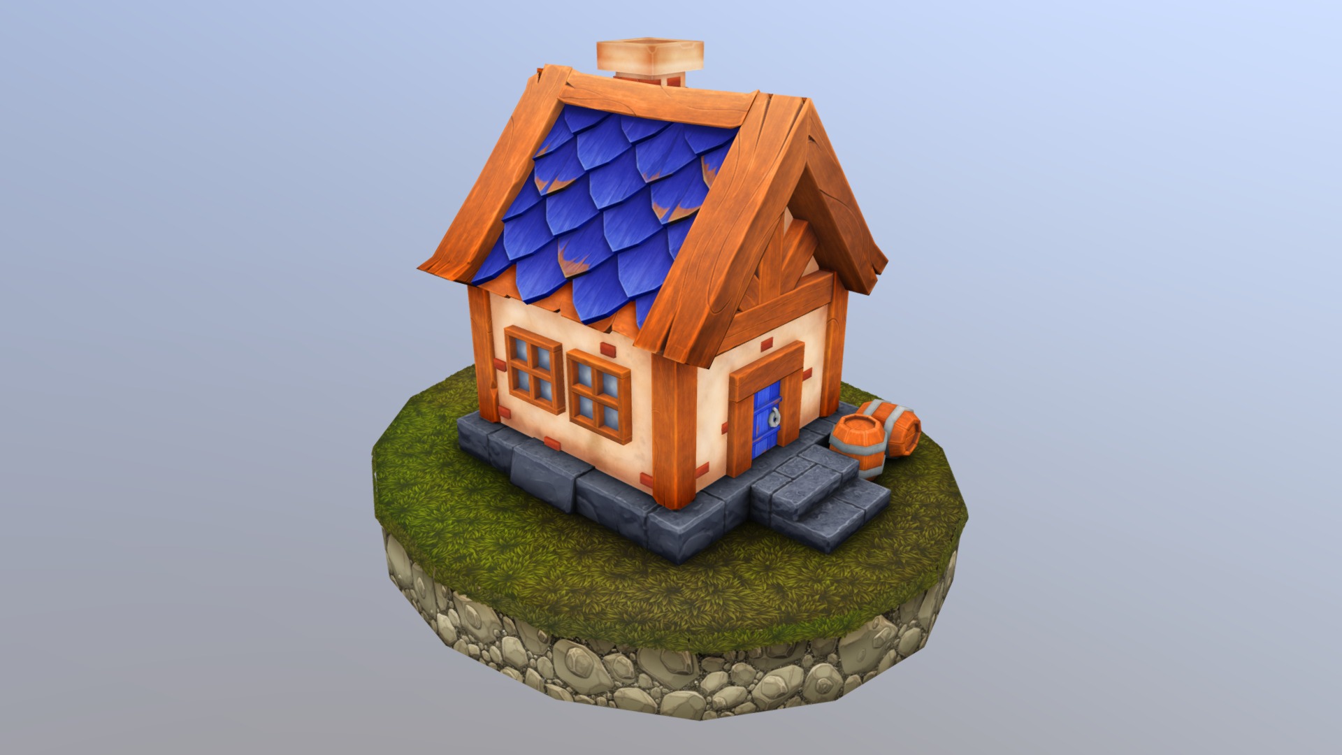 Country House (Hand Painted) - 3D model by fjuste [f543e27] - Sketchfab